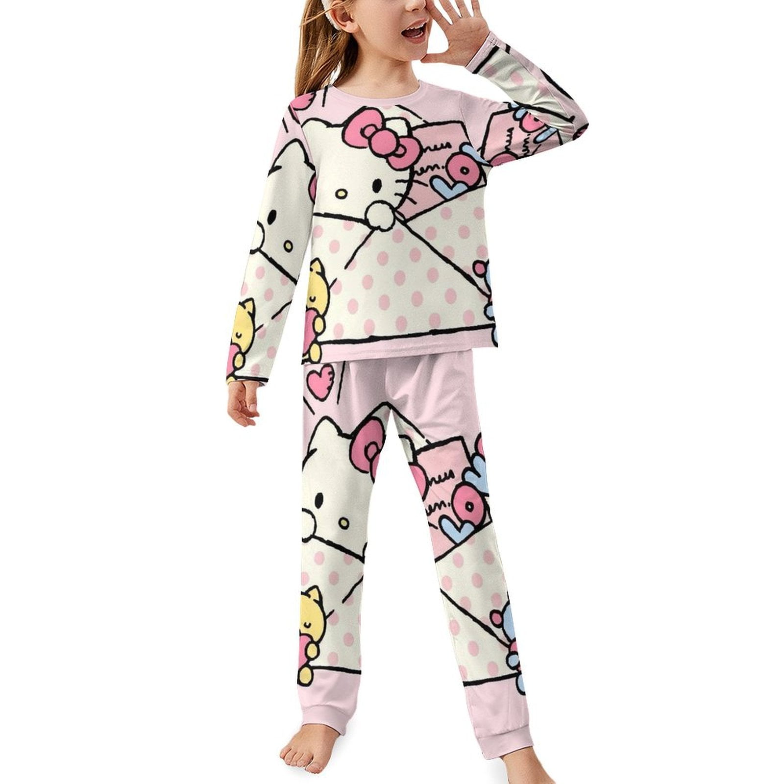 Hello Kitty Pajamas Set for Gils Kids Cute PJ Sets Hello Kitty Merch ...
