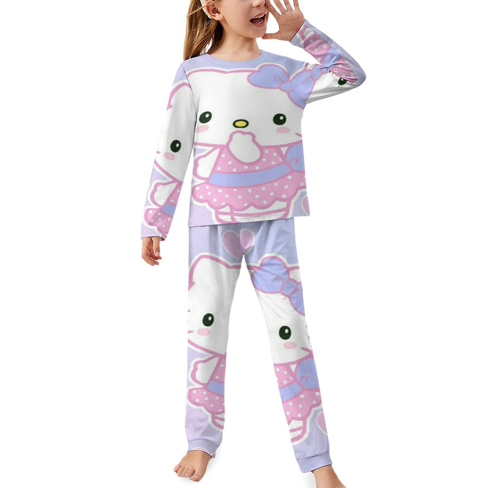 Hello Kitty Pajamas Set for Gils Kids Cute PJ Sets Hello Kitty Merch ...