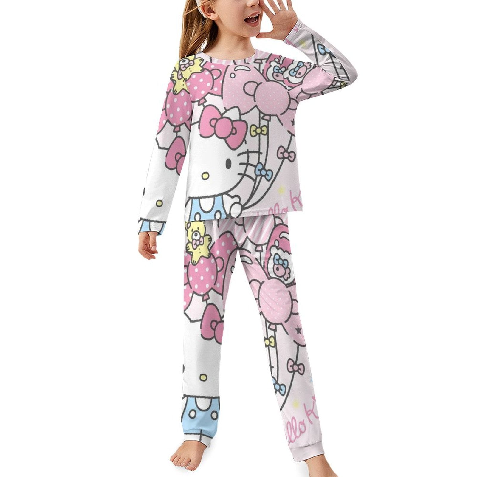 Hello Kitty Pajamas Set for Gils Kids Cute PJ Sets Hello Kitty Merch ...