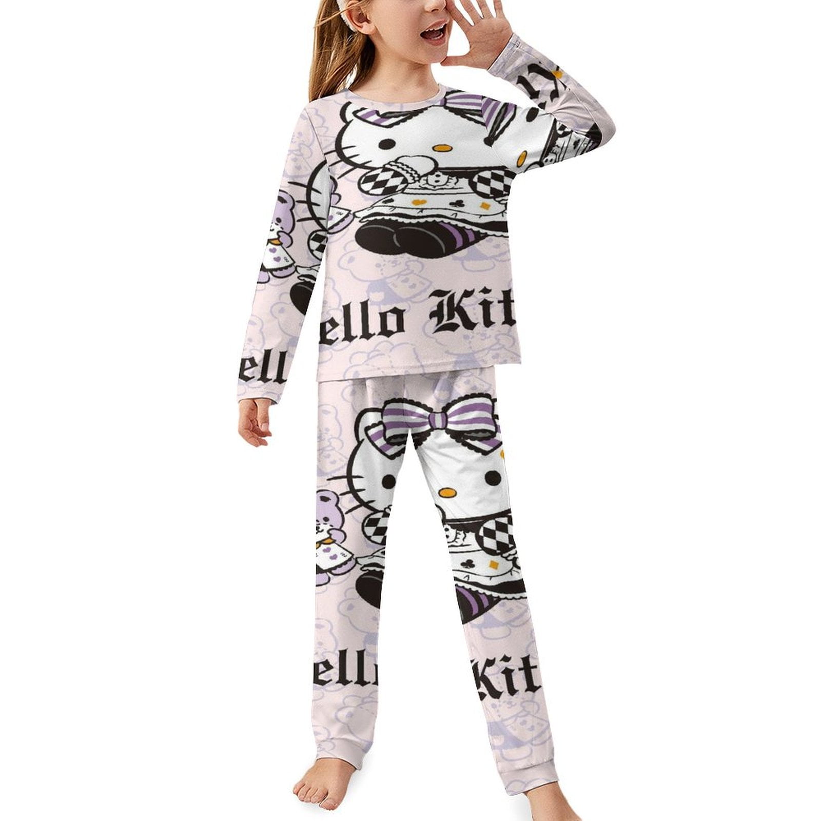 Hello Kitty Pajamas Set for Gils Kids Cute PJ Sets Hello Kitty Merch ...