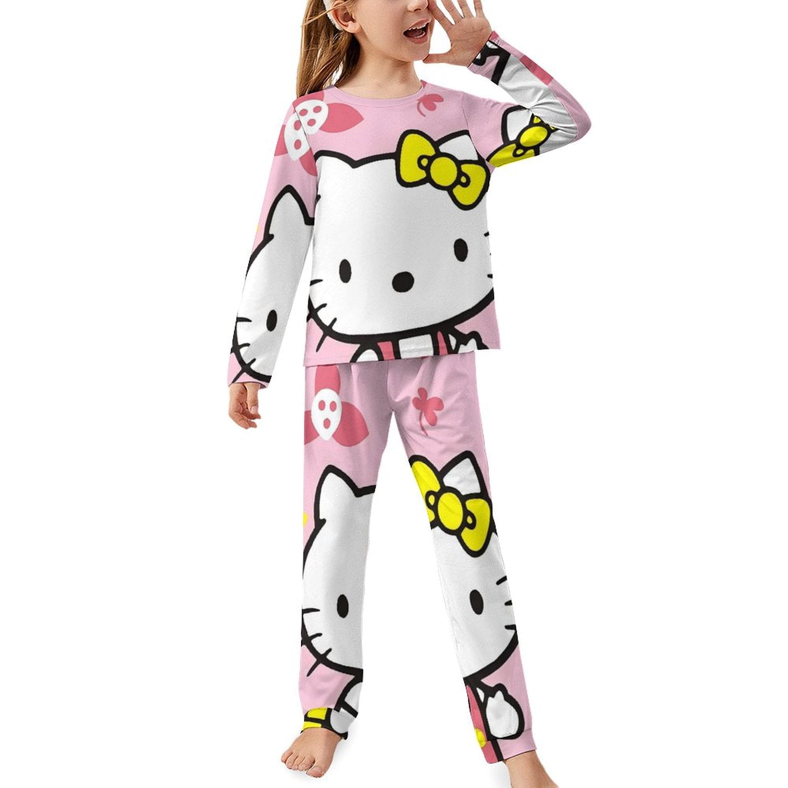 Hello Kitty Pajamas Set for Gils Kids Cute PJ Sets Hello Kitty Merch ...
