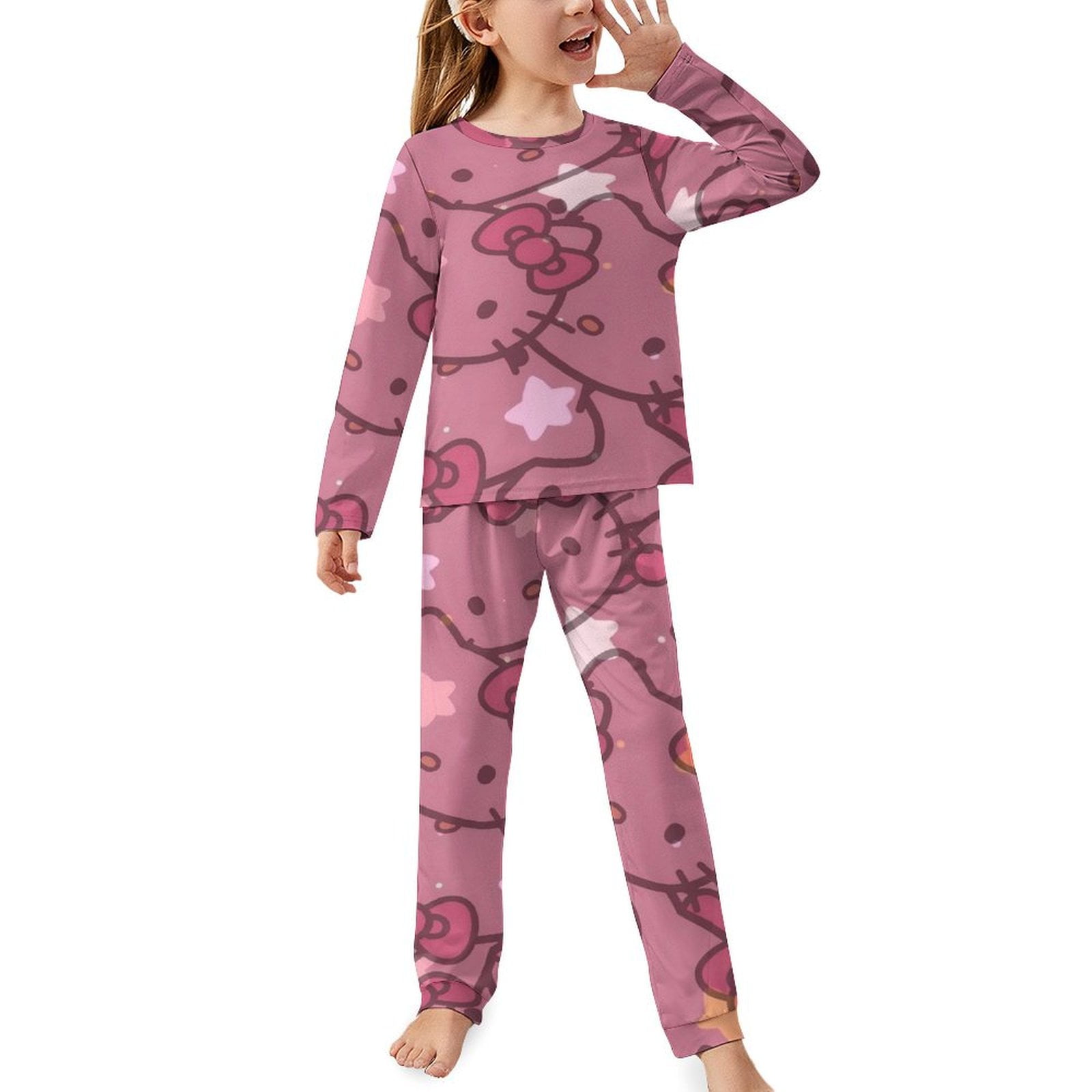 Hello Kitty Pajamas Set for Gils Kids Cute PJ Sets Hello Kitty Merch ...