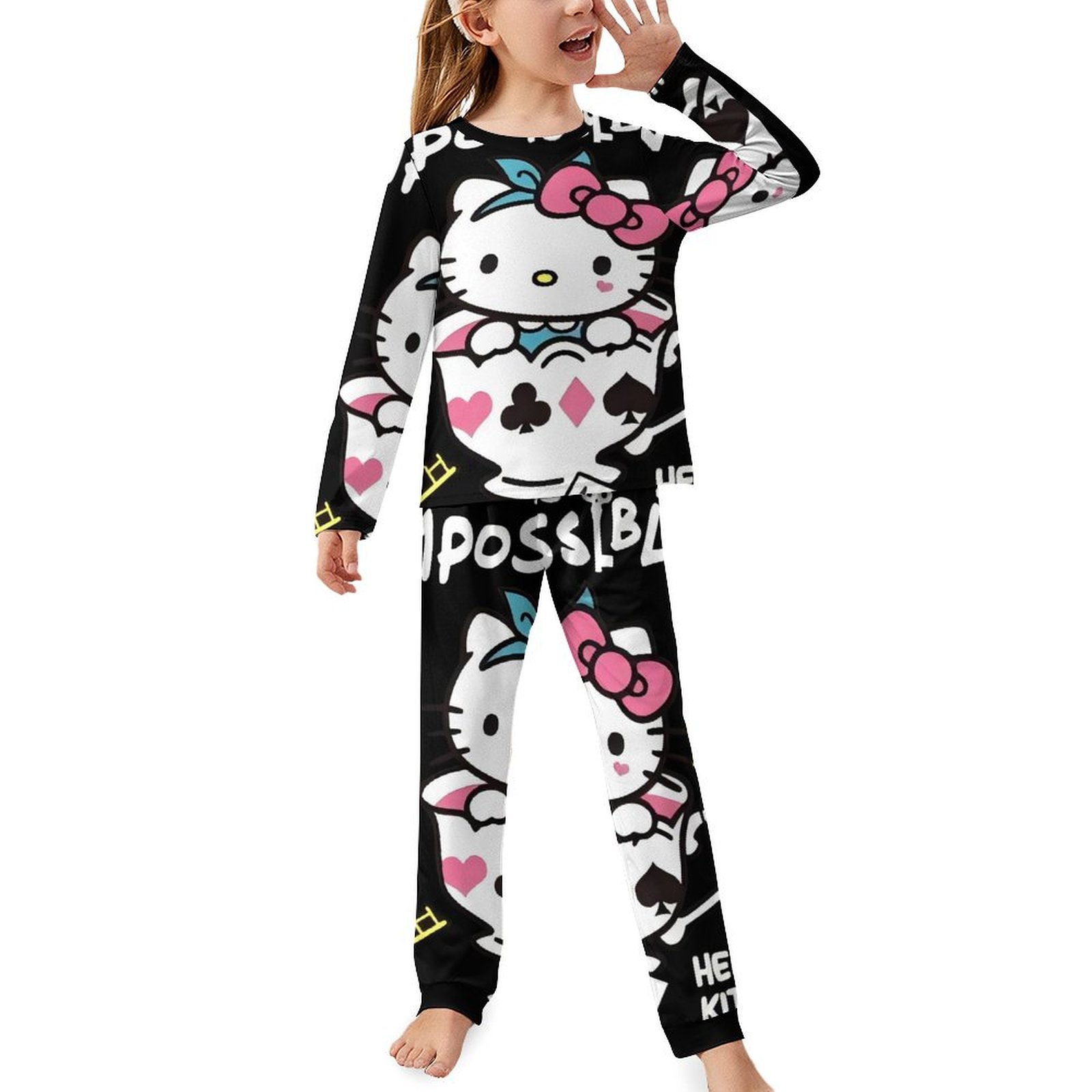 Hello Kitty Pajamas Set for Gils Kids Cute PJ Sets Hello Kitty Merch ...