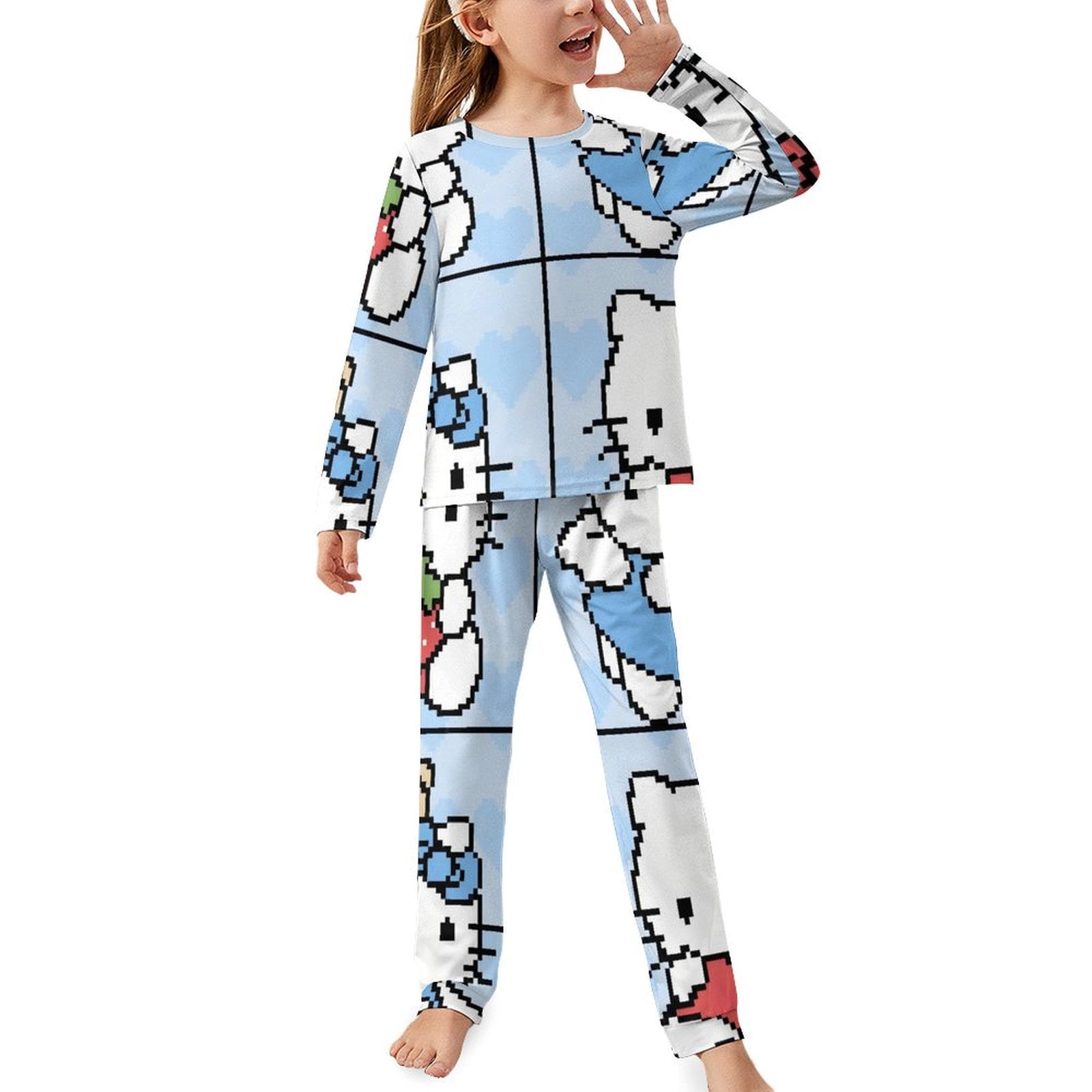 Hello Kitty Pajamas Set for Gils Kids Cute PJ Sets Hello Kitty Merch ...