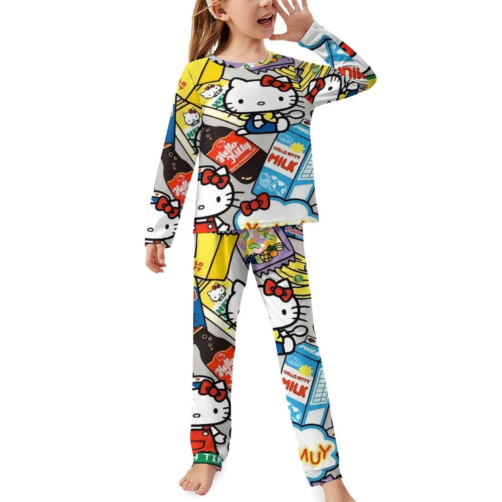 Hello Kitty Pajamas Set for Gils Kids Cute PJ Sets Hello Kitty Merch ...