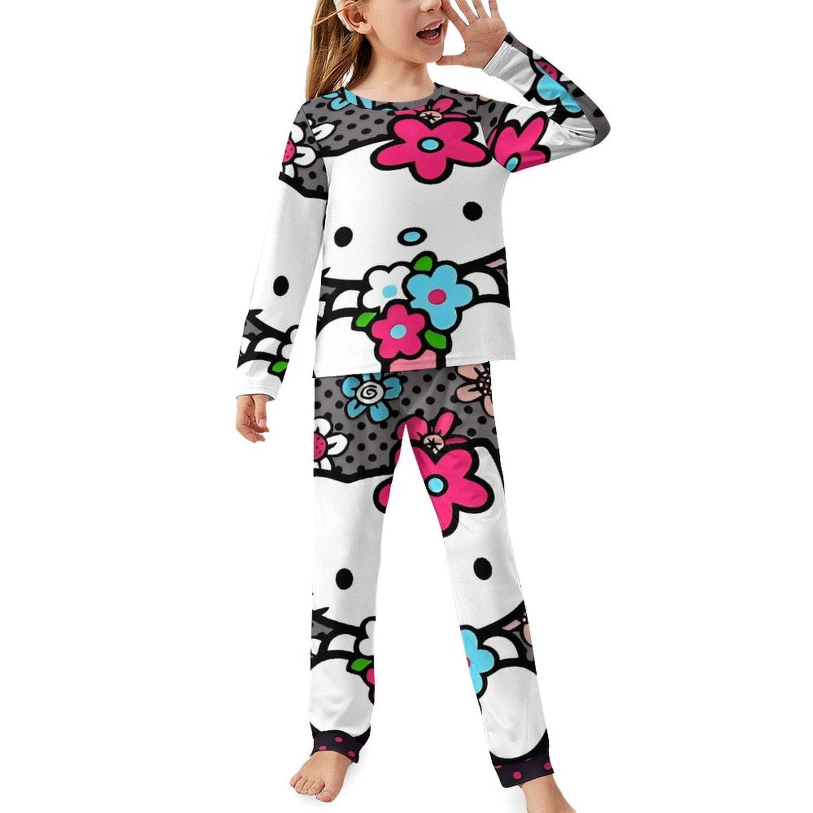Hello Kitty Pajamas Set for Gils Kids Cute PJ Sets Hello Kitty Merch ...