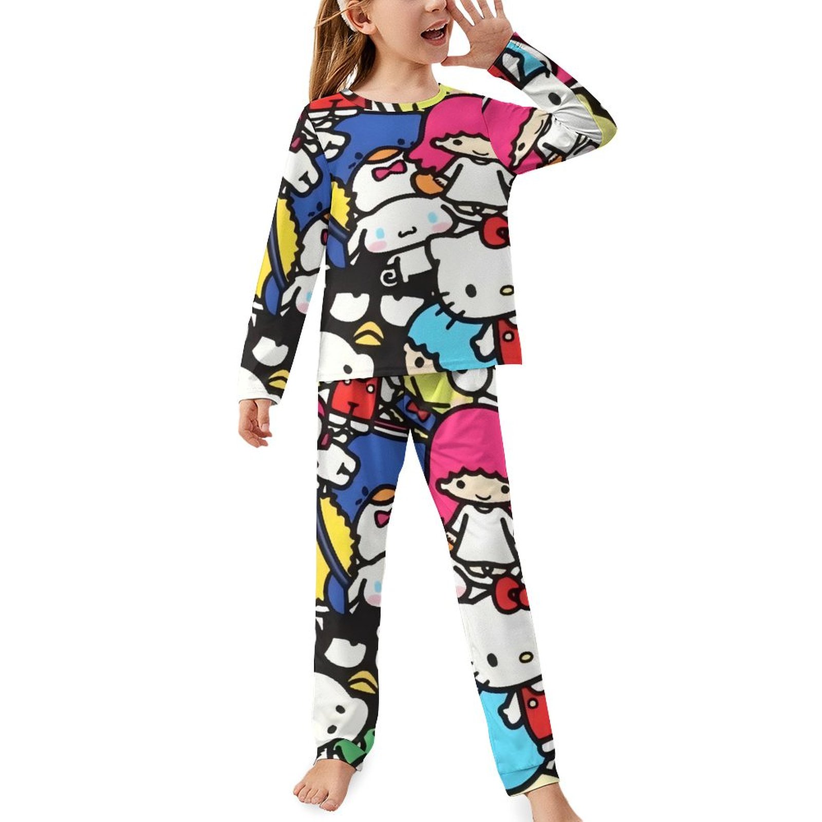 Hello Kitty Pajamas Set for Gils Kids Cute PJ Sets Hello Kitty Merch ...