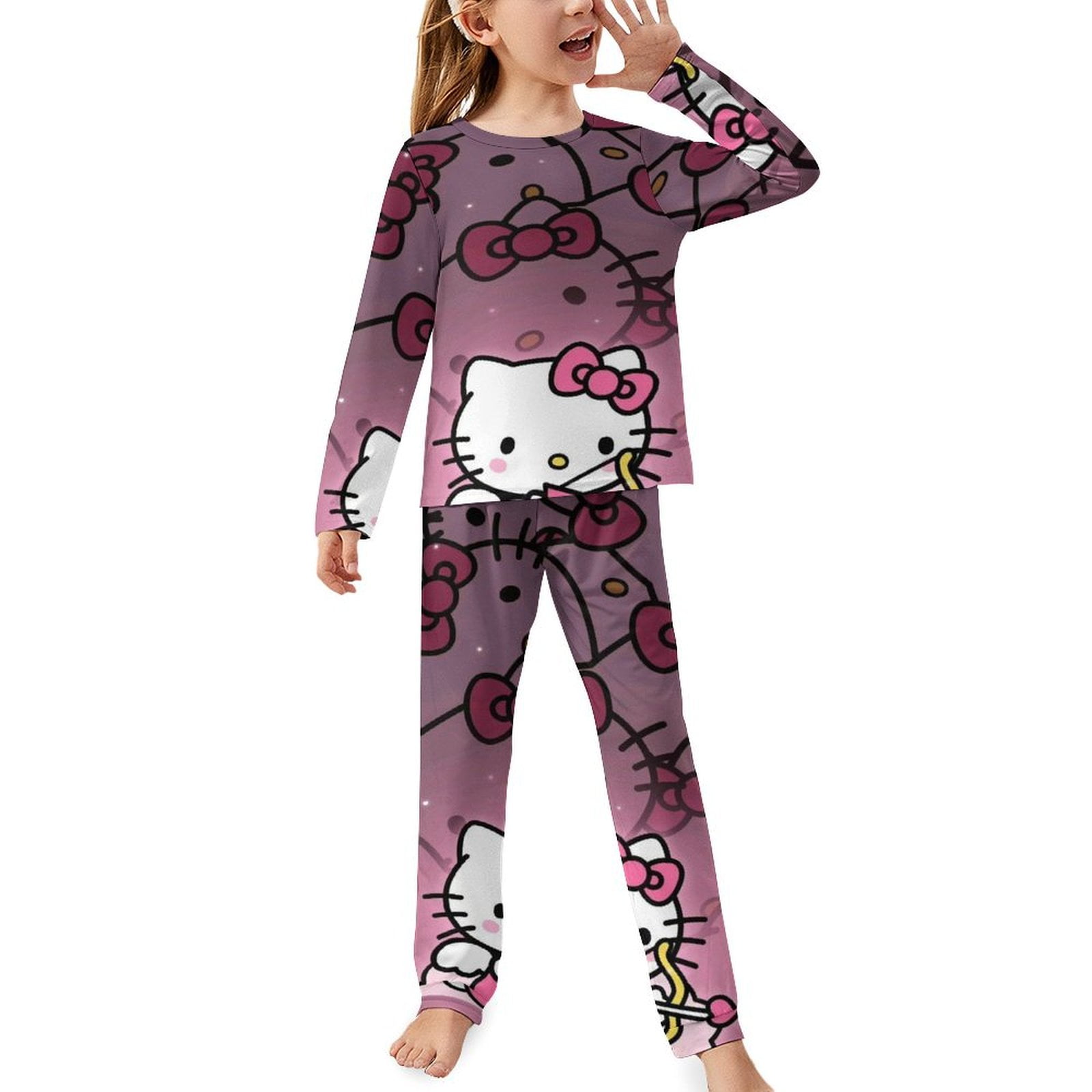 Hello Kitty Pajamas Set for Gils Kids Cute PJ Sets Hello Kitty Merch ...