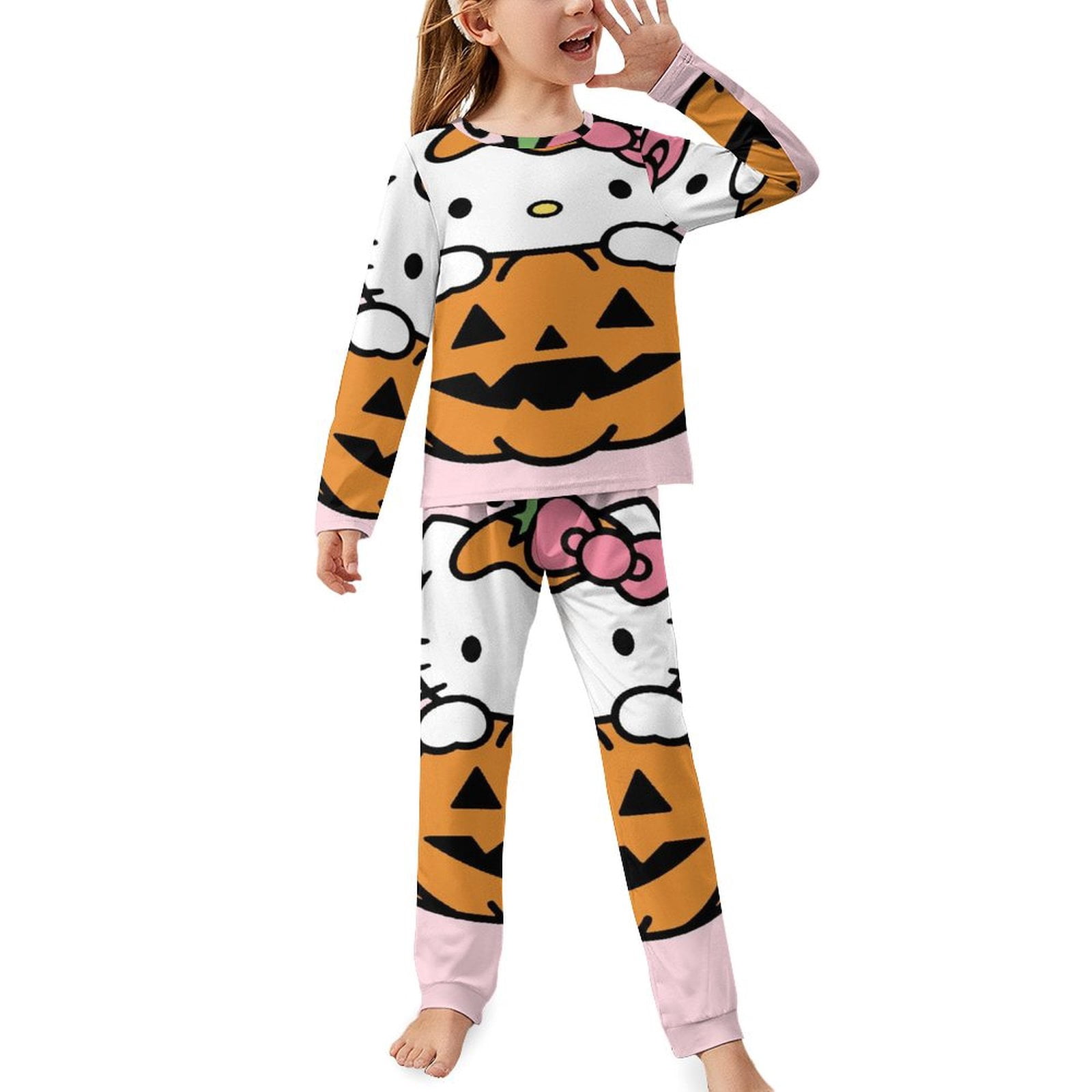 Hello Kitty Pajamas Set for Gils Kids Cute PJ Sets Hello Kitty Merch ...