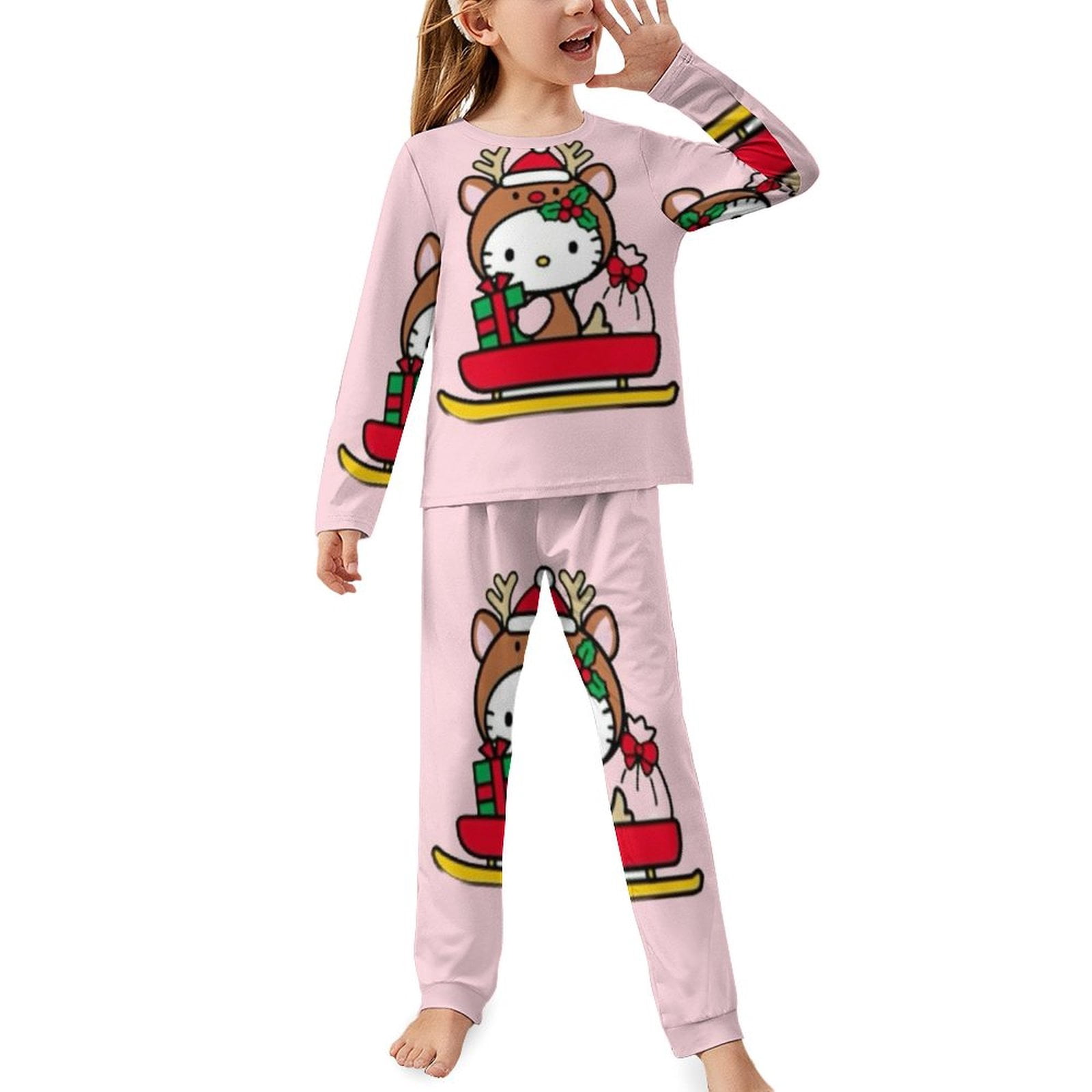 Hello Kitty Pajamas Set for Gils Kids Cute PJ Sets Hello Kitty Merch ...