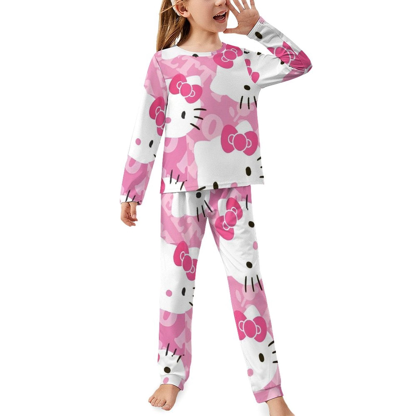 Hello Kitty Pajamas Set for Gils Kids Cute PJ Sets Hello Kitty Merch ...