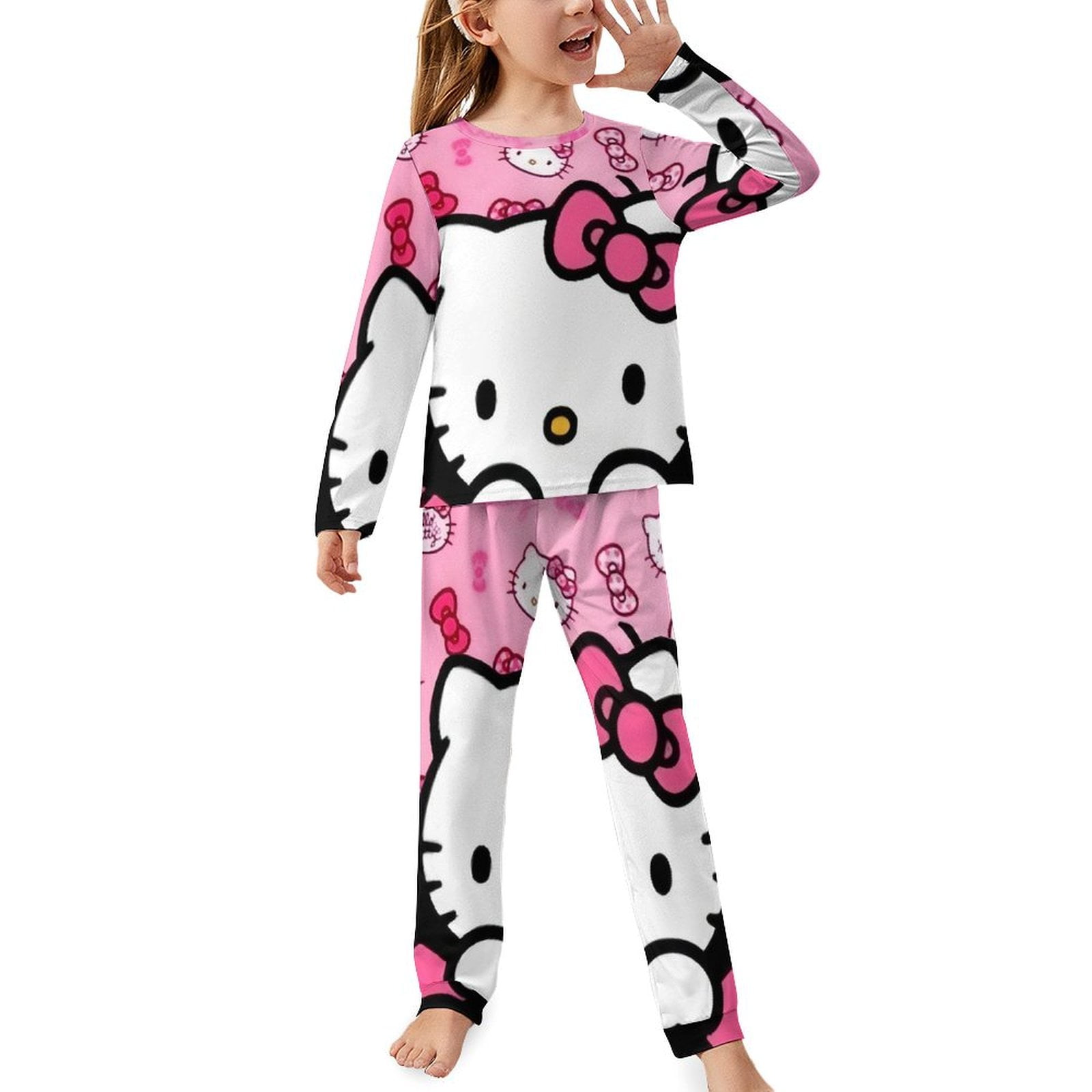 Hello Kitty Pajamas Set for Gils Kids Cute PJ Sets Hello Kitty Merch ...