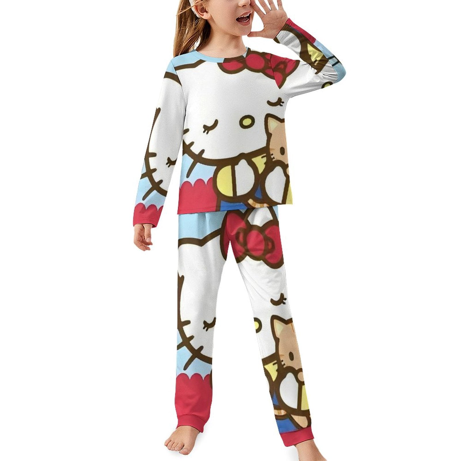 Hello Kitty Pajamas Set for Gils Kids Cute PJ Sets Hello Kitty Merch ...