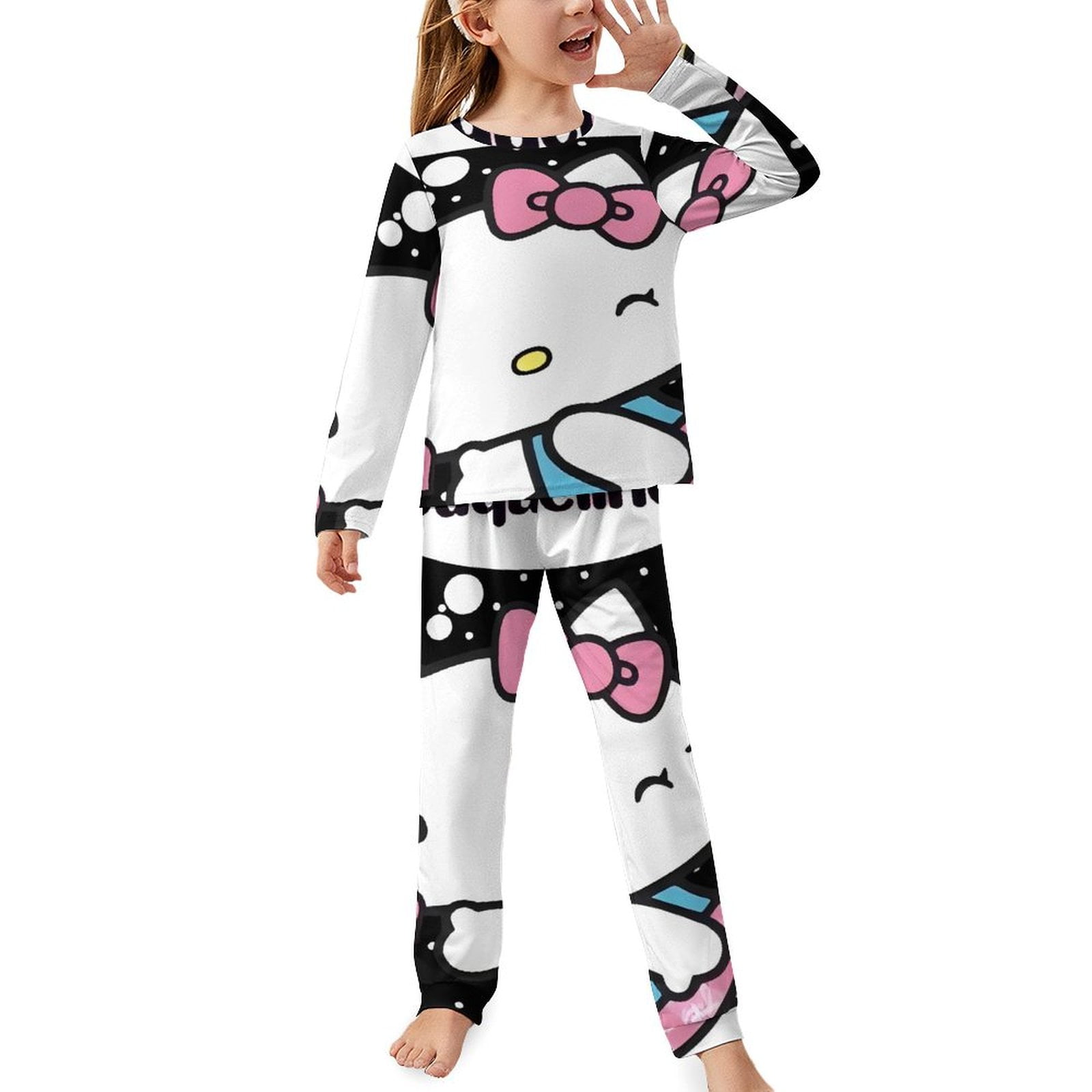 Hello Kitty Pajamas Set for Gils Kids Cute PJ Sets Hello Kitty Merch ...