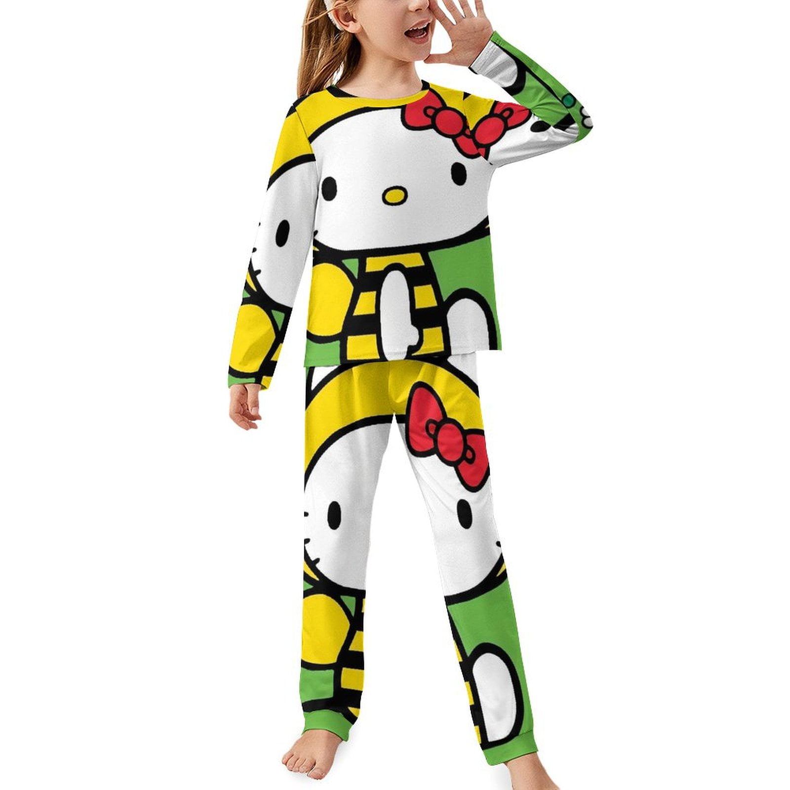 Hello Kitty Pajamas Set for Gils Kids Cute PJ Sets Hello Kitty Merch ...