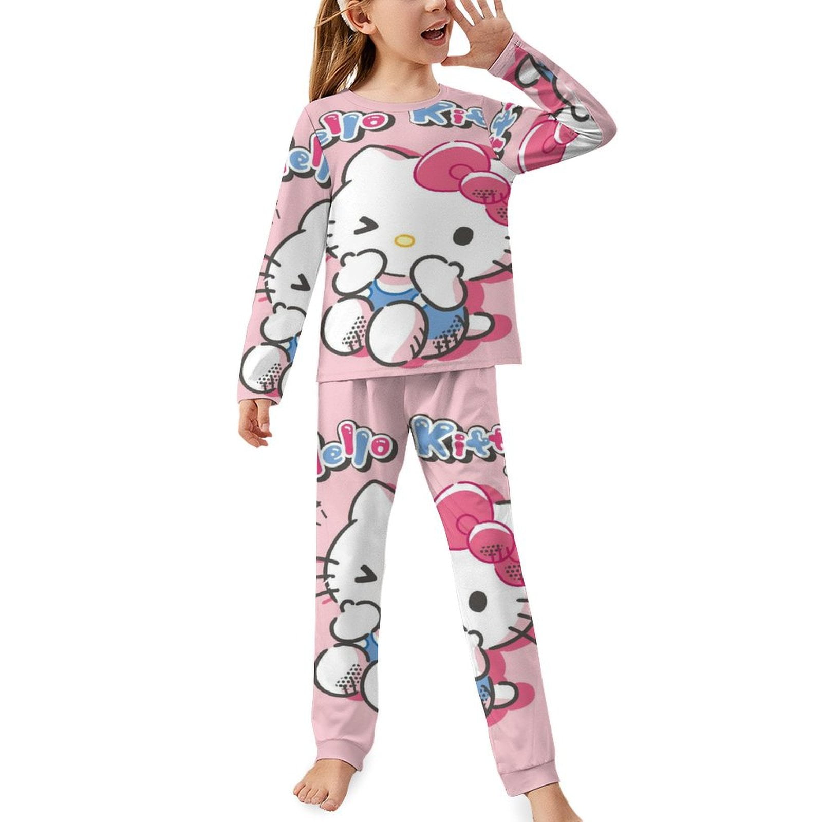 Hello Kitty Pajamas Set for Gils Kids Cute PJ Sets Hello Kitty Merch ...