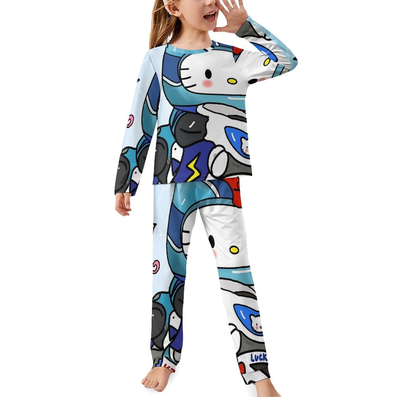 Hello Kitty Pajamas Set for Gils Kids Cute PJ Sets Hello Kitty Merch ...