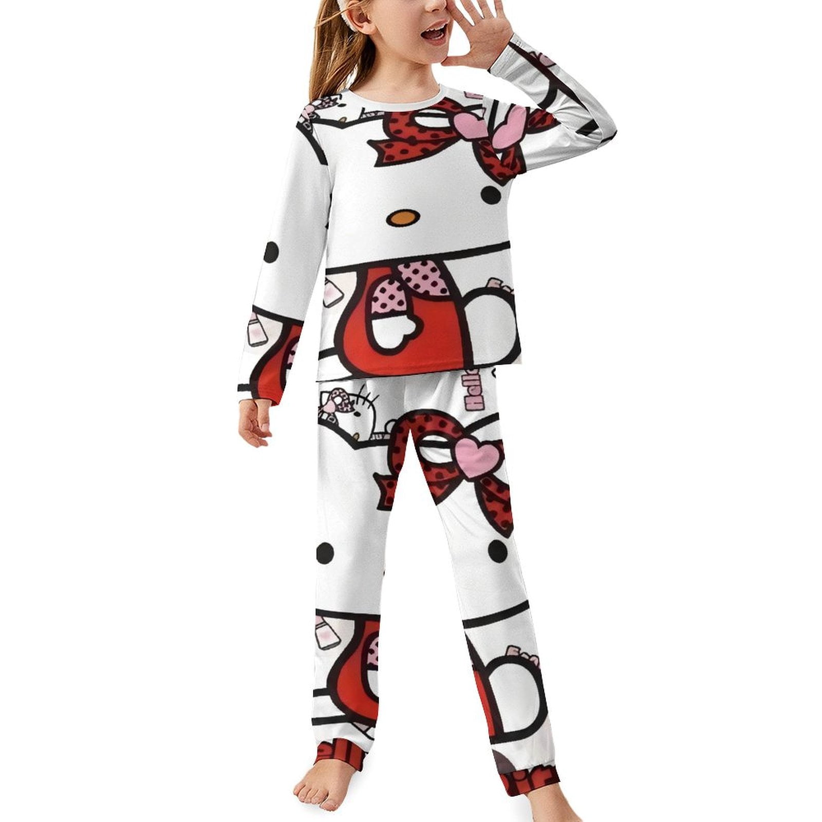Hello Kitty Pajamas Set for Gils Kids Cute PJ Sets Hello Kitty Merch ...