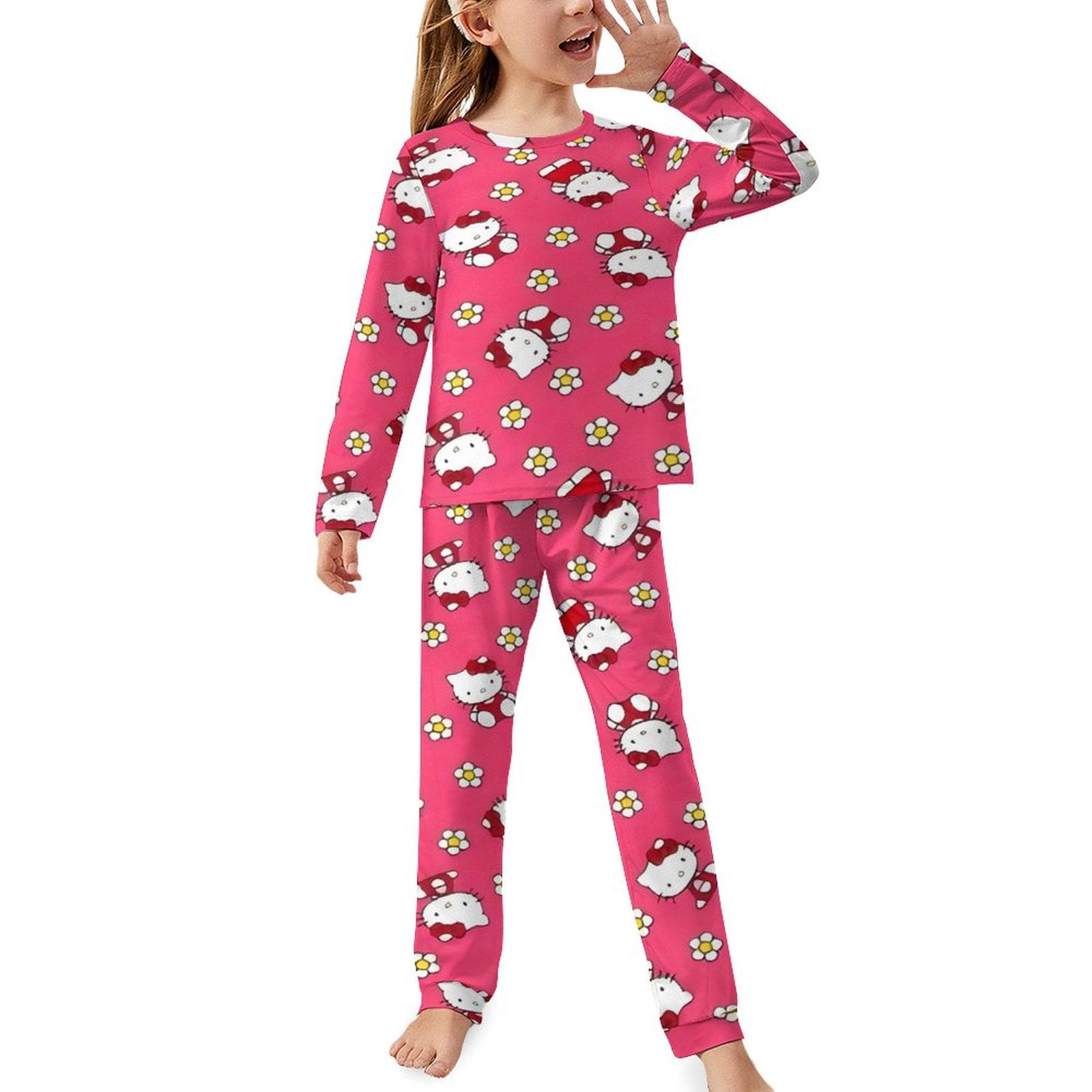 Hello Kitty Pajamas Set for Gils Kids Cute PJ Sets Hello Kitty Merch ...