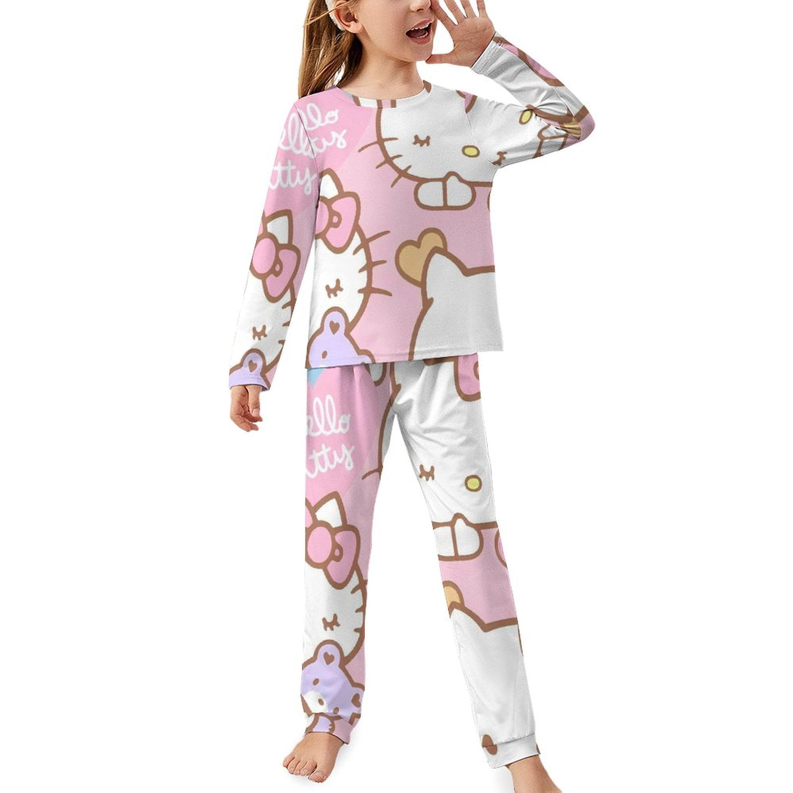 Hello Kitty Pajamas Set for Gils Kids Cute PJ Sets Hello Kitty Merch ...