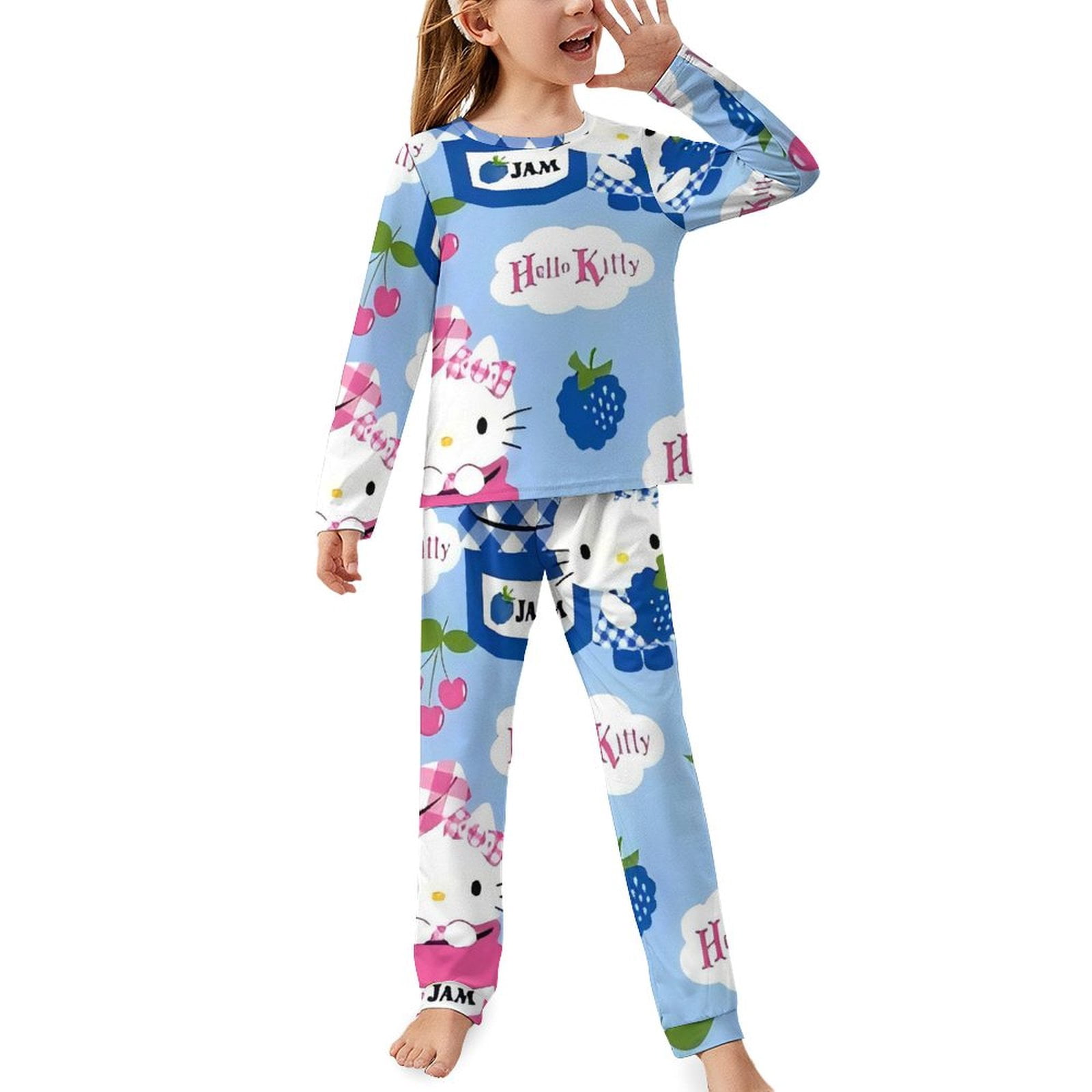 Hello Kitty Pajamas Set for Gils Kids Cute PJ Sets Hello Kitty Merch ...