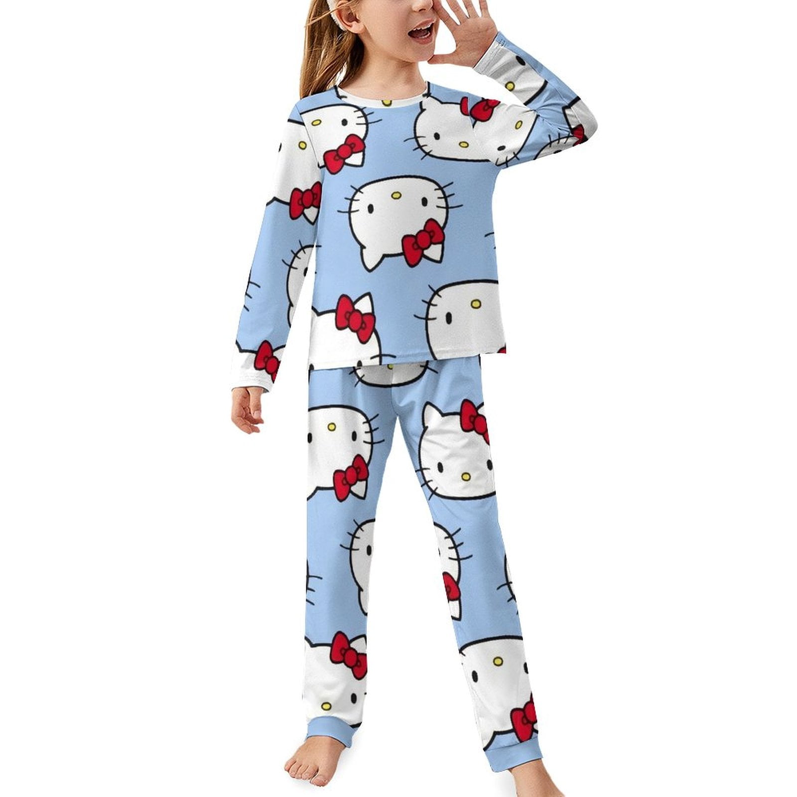 Hello Kitty Pajamas Set for Gils Kids Cute PJ Sets Hello Kitty Merch ...