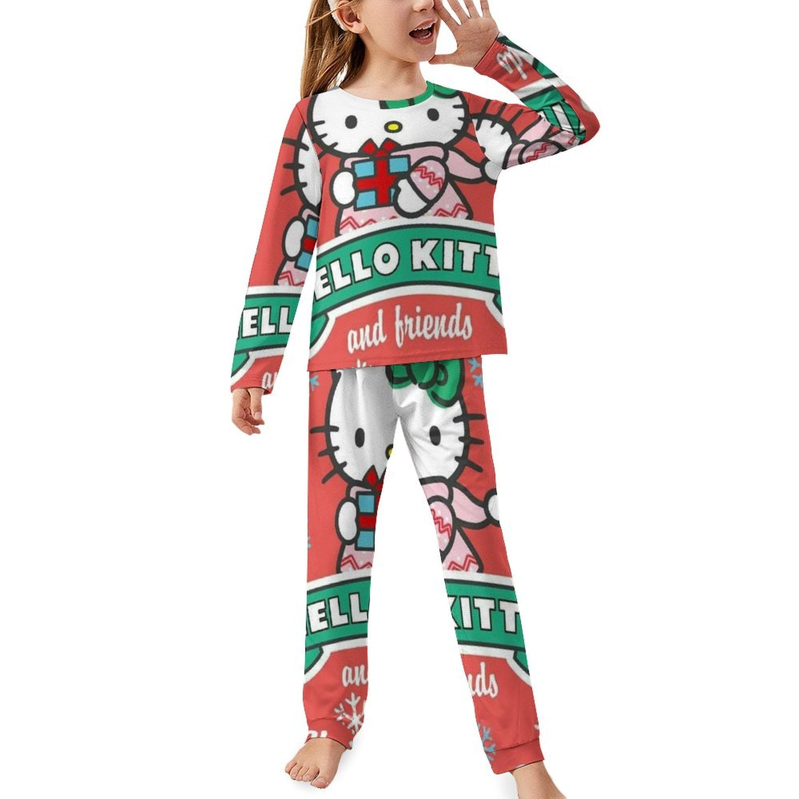 Hello Kitty Pajamas Set for Gils Kids Cute PJ Sets Hello Kitty Merch ...