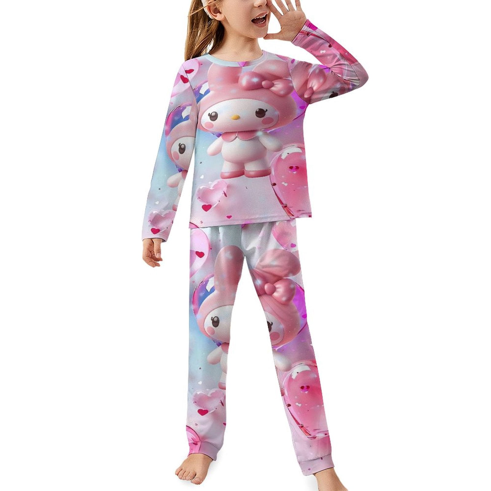 Hello Kitty Pajamas Set for Gils Kids Cute PJ Sets Hello Kitty Merch ...