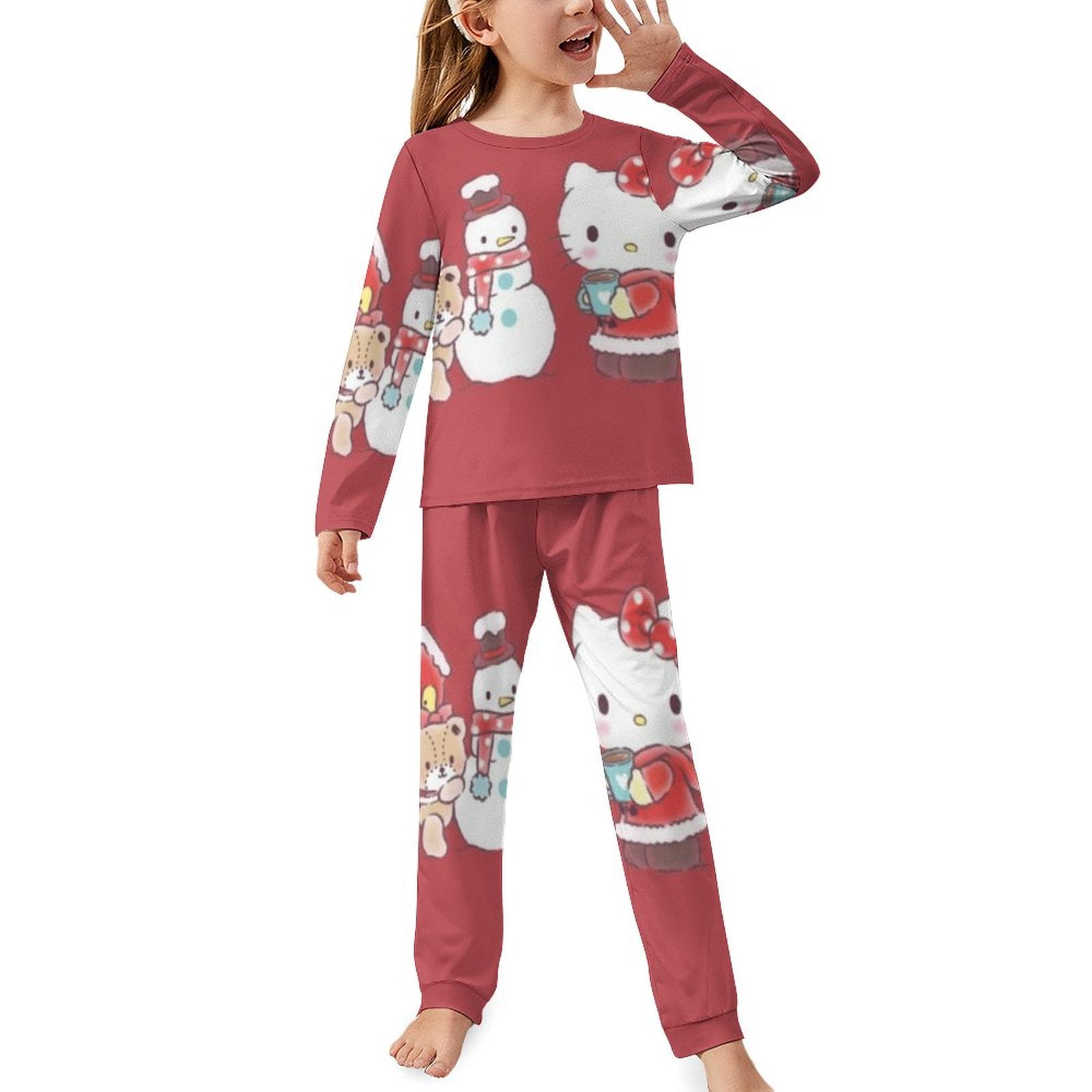 Hello Kitty Pajamas Set for Gils Kids Cute PJ Sets Hello Kitty Merch ...