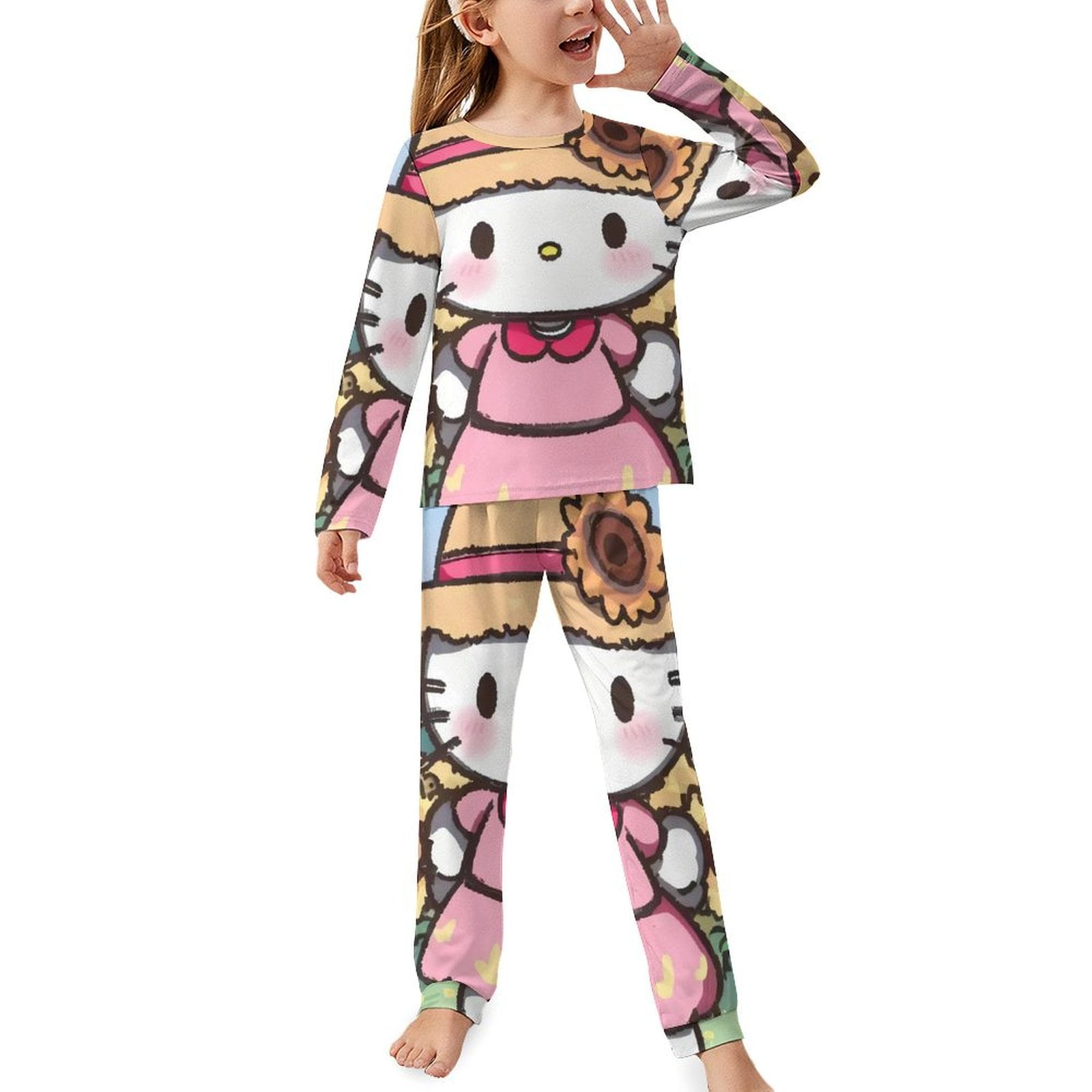 Hello Kitty Pajamas Set for Gils Kids Cute PJ Sets Hello Kitty Merch ...