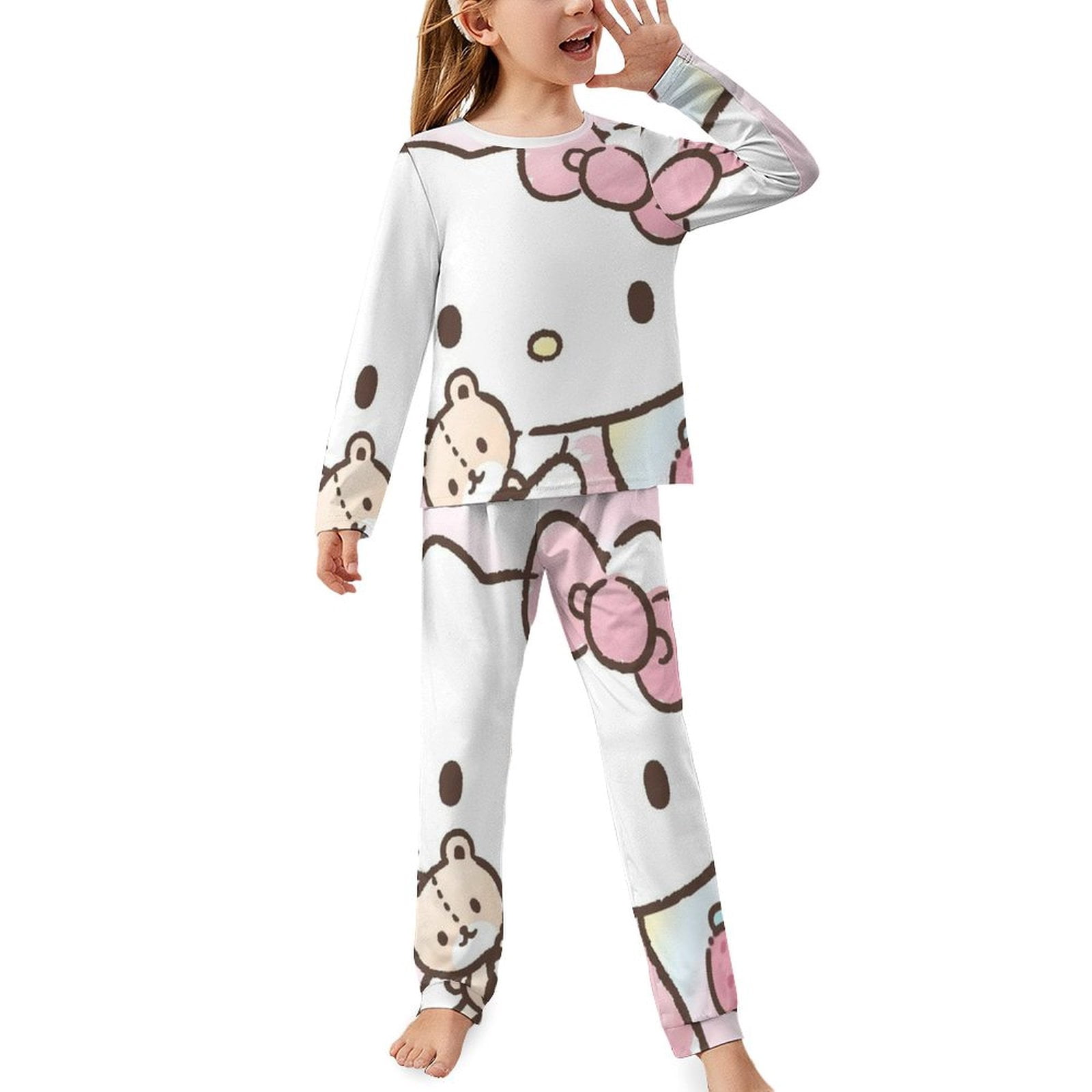 Hello Kitty Pajamas Set for Gils Kids Cute PJ Sets Hello Kitty Merch ...
