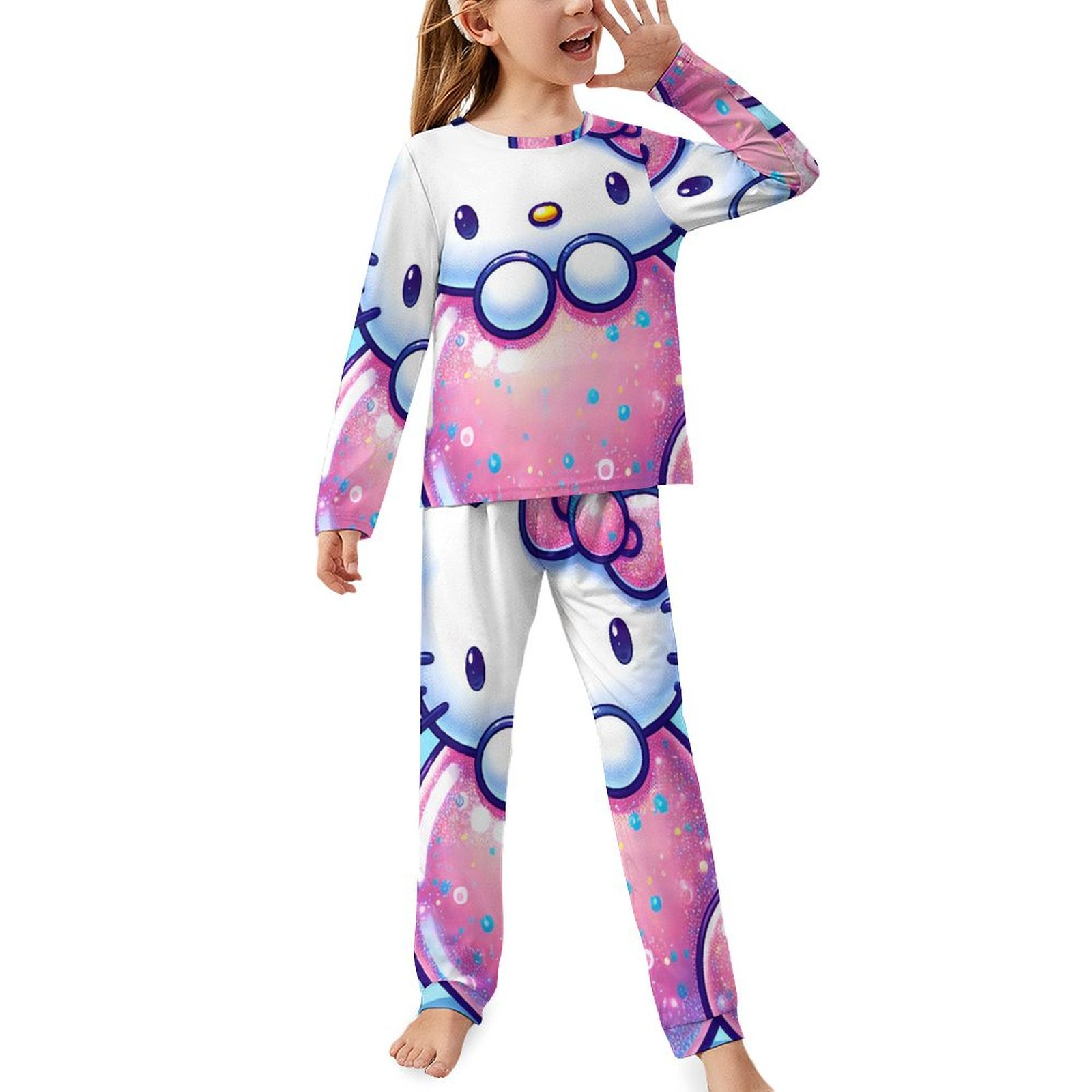 Hello Kitty Pajamas Set for Gils Kids Cute PJ Sets Hello Kitty Merch ...