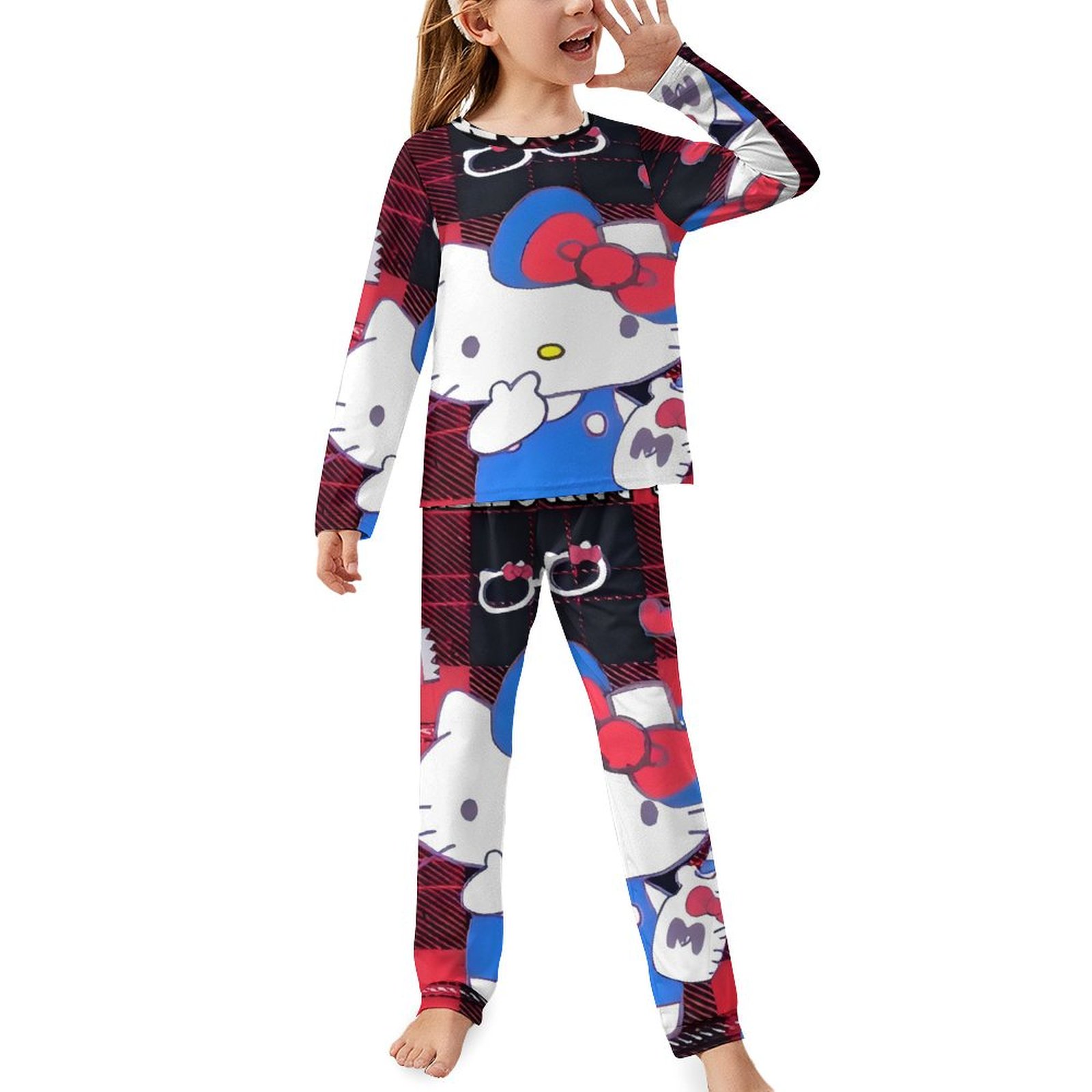 Hello Kitty Pajamas Set for Gils Kids Cute PJ Sets Hello Kitty Merch ...
