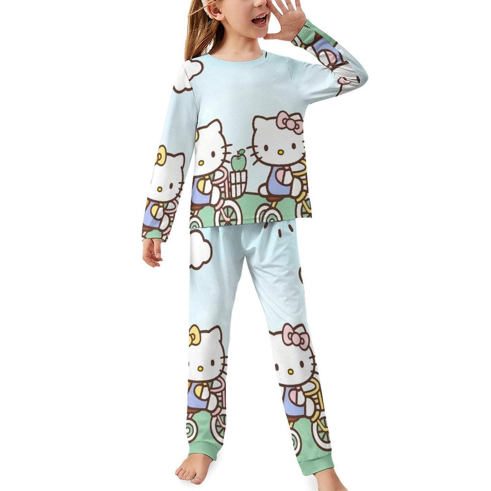 Hello Kitty Pajamas Set for Gils Kids Cute PJ Sets Hello Kitty Merch ...
