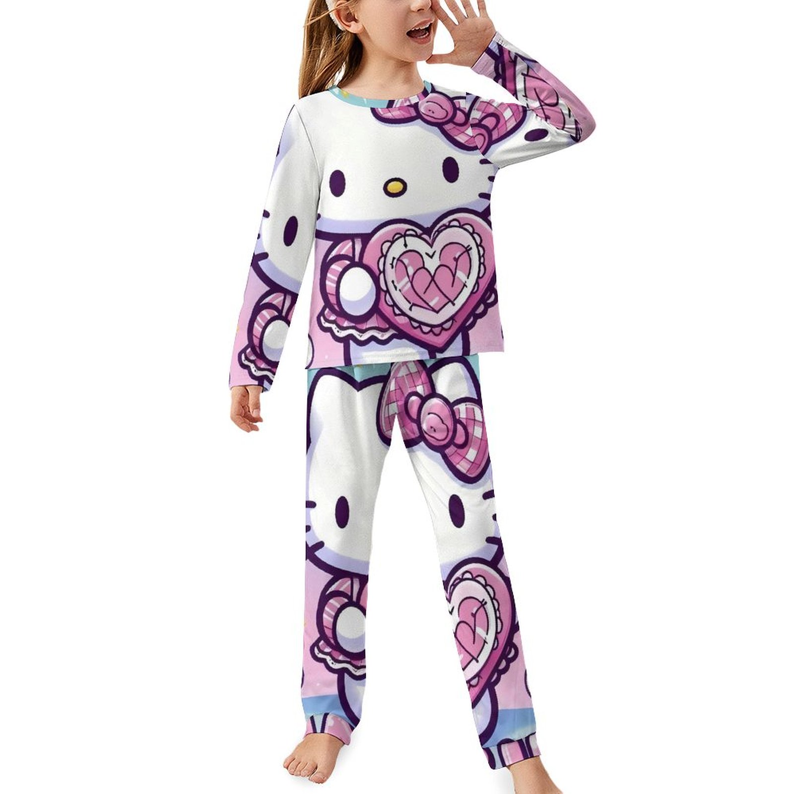 Hello Kitty Pajamas Set for Gils Kids Cute PJ Sets Hello Kitty Merch ...