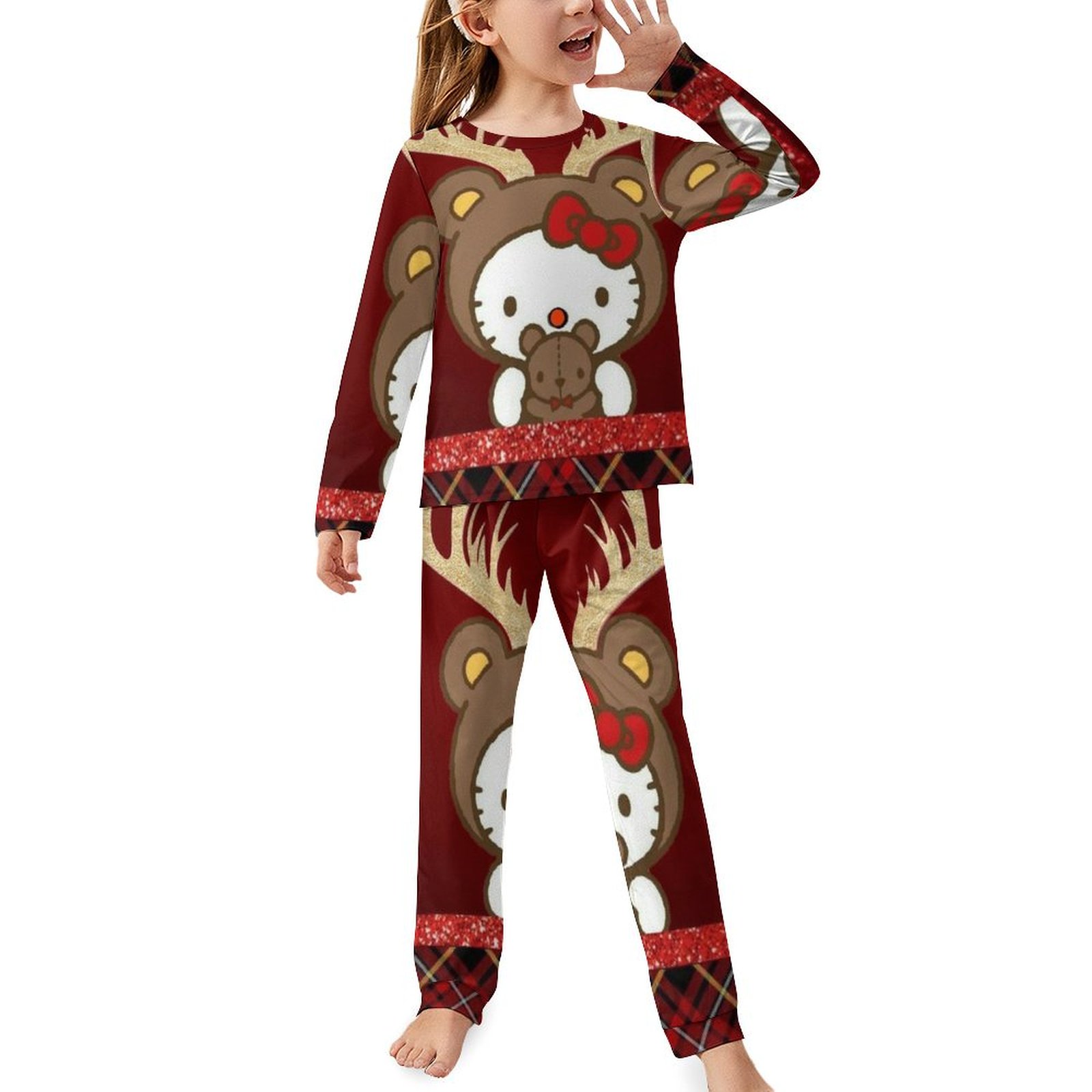 Hello Kitty Pajamas Set for Gils Kids Cute PJ Sets Hello Kitty Merch ...