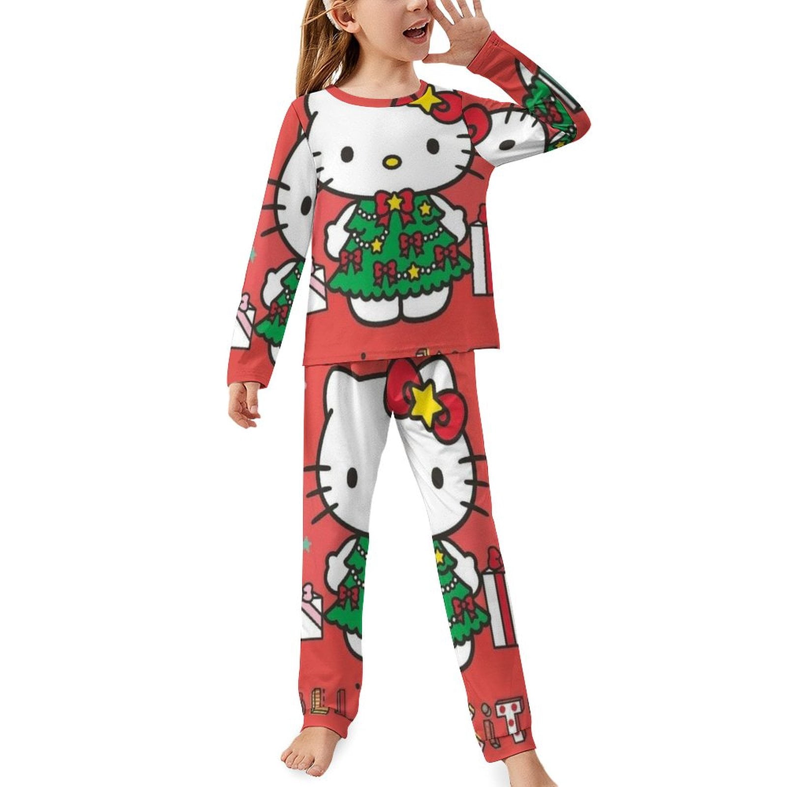 Hello Kitty Pajamas Set for Gils Kids Cute PJ Sets Hello Kitty Merch ...