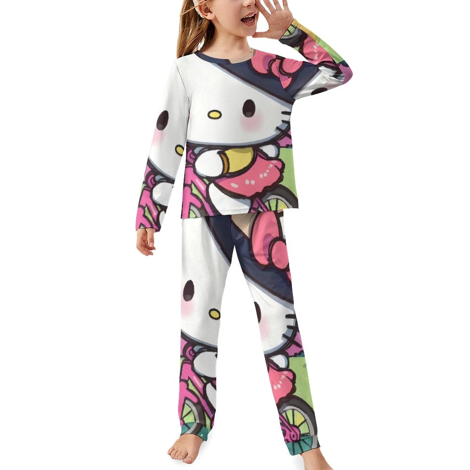 Hello Kitty Pajamas Set for Gils Kids Cute PJ Sets Hello Kitty Merch ...