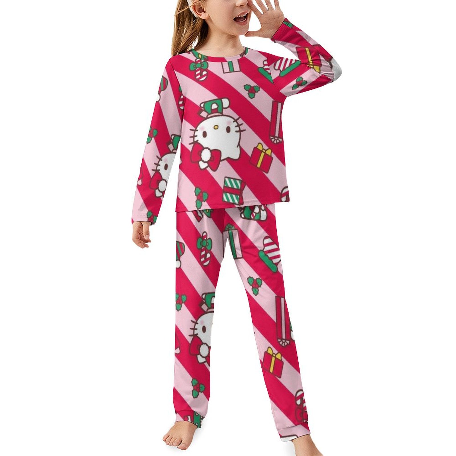 Hello Kitty Pajamas Set for Gils Kids Cute PJ Sets Hello Kitty Merch ...