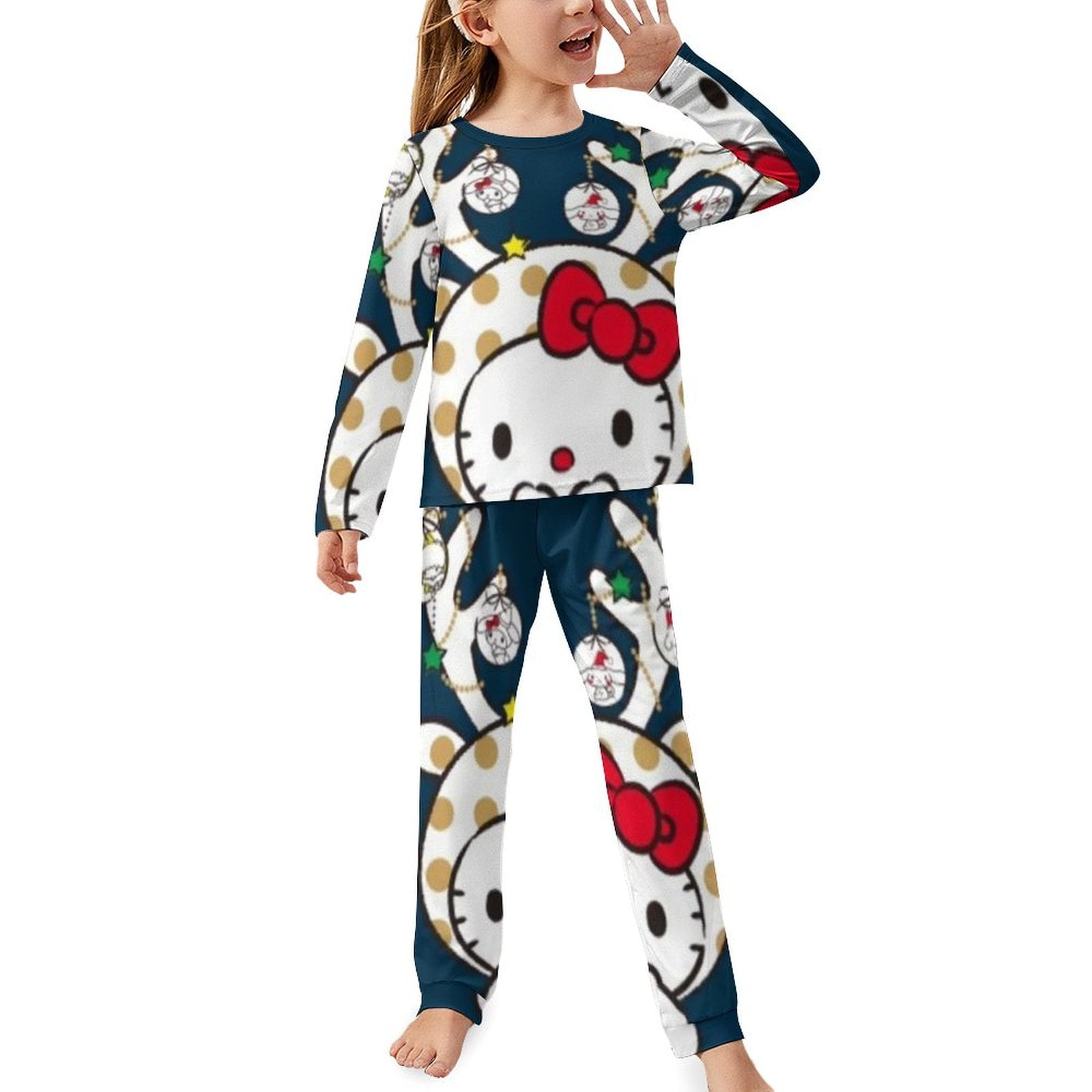 Hello Kitty Pajamas Set for Gils Kids Cute PJ Sets Hello Kitty Merch ...