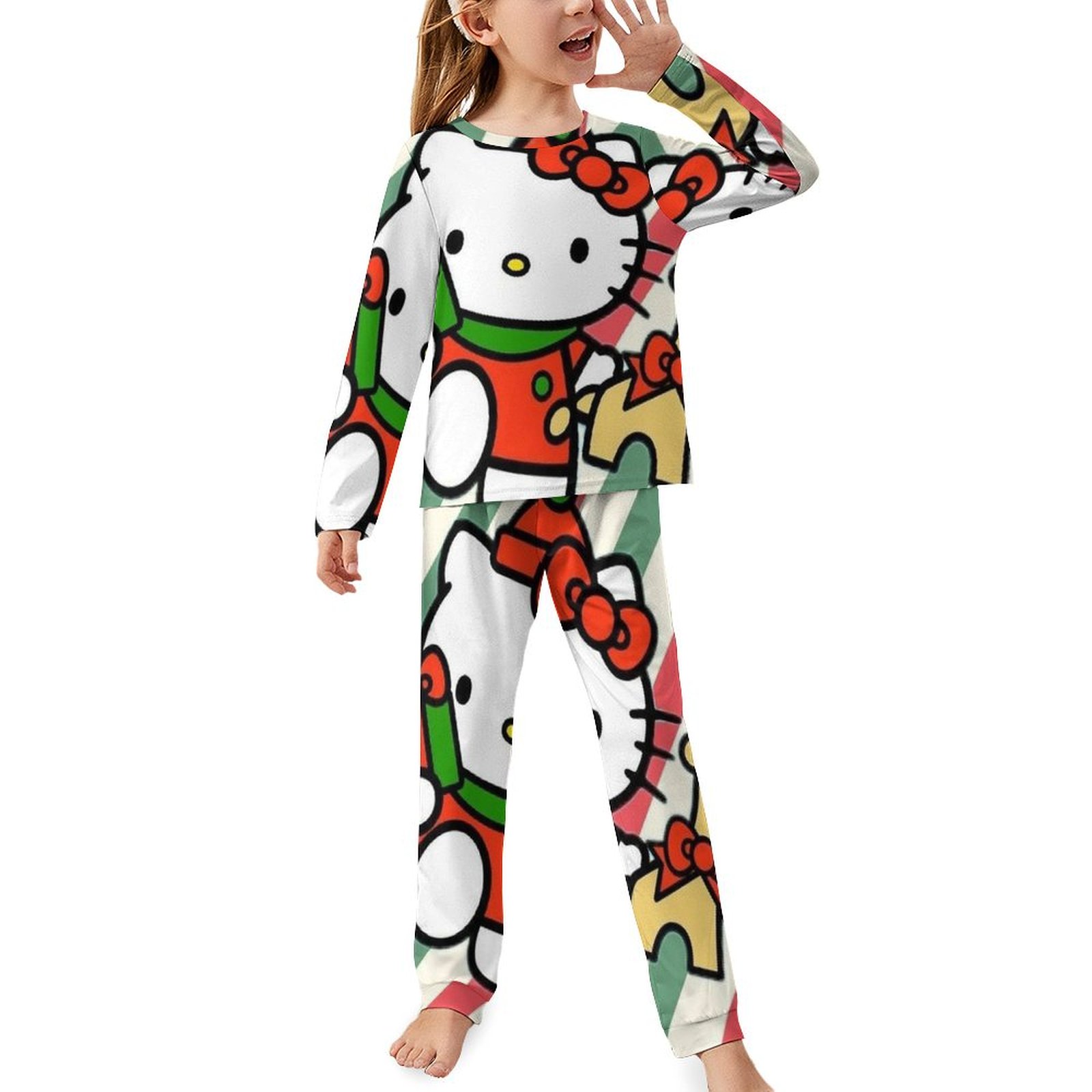 Hello Kitty Pajamas Set for Gils Kids Cute PJ Sets Hello Kitty Merch ...