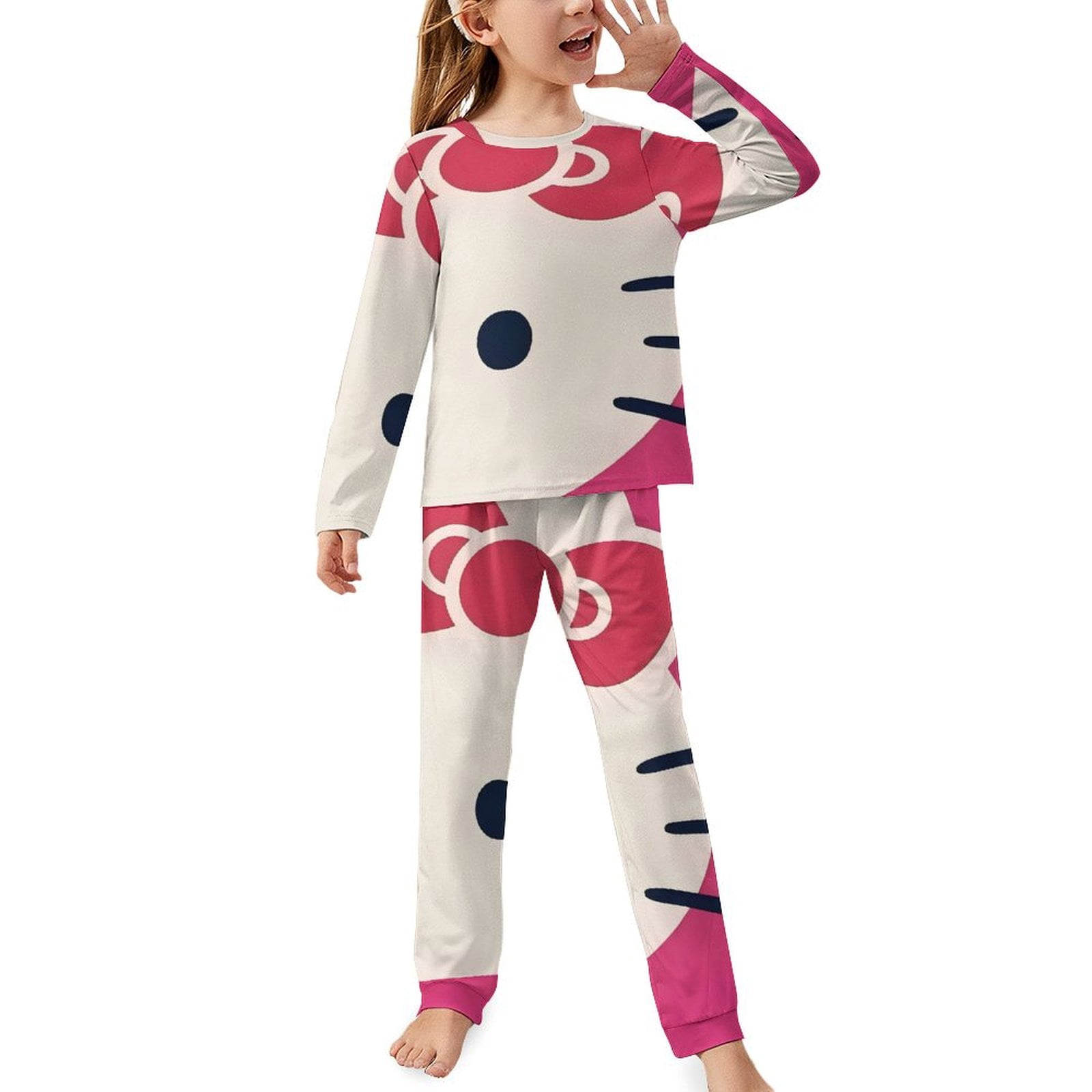 Hello Kitty Pajamas Set for Gils Kids Cute PJ Sets Hello Kitty Merch ...