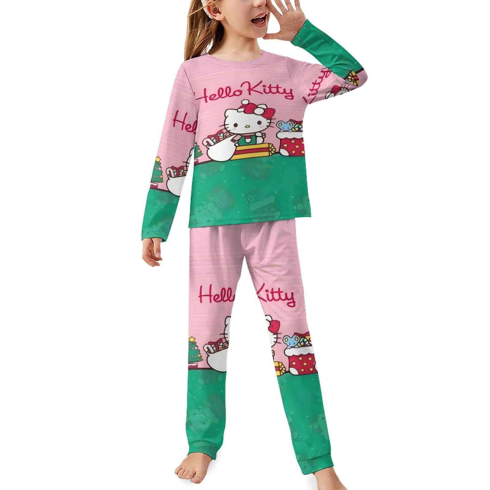 Hello Kitty Pajamas Set for Gils Kids Cute PJ Sets Hello Kitty Merch ...