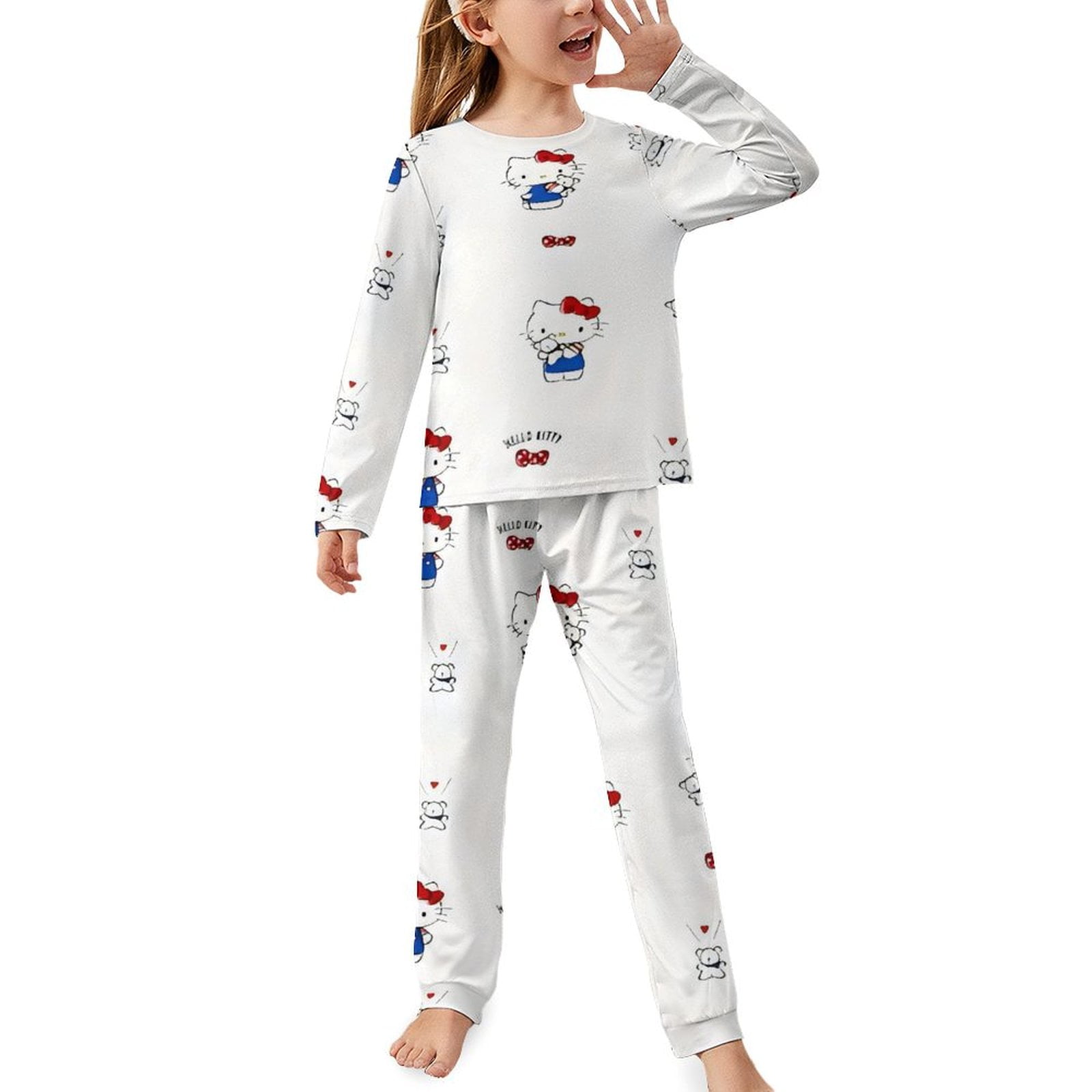 Hello Kitty Pajamas Set for Gils Kids Cute PJ Sets Hello Kitty Merch ...