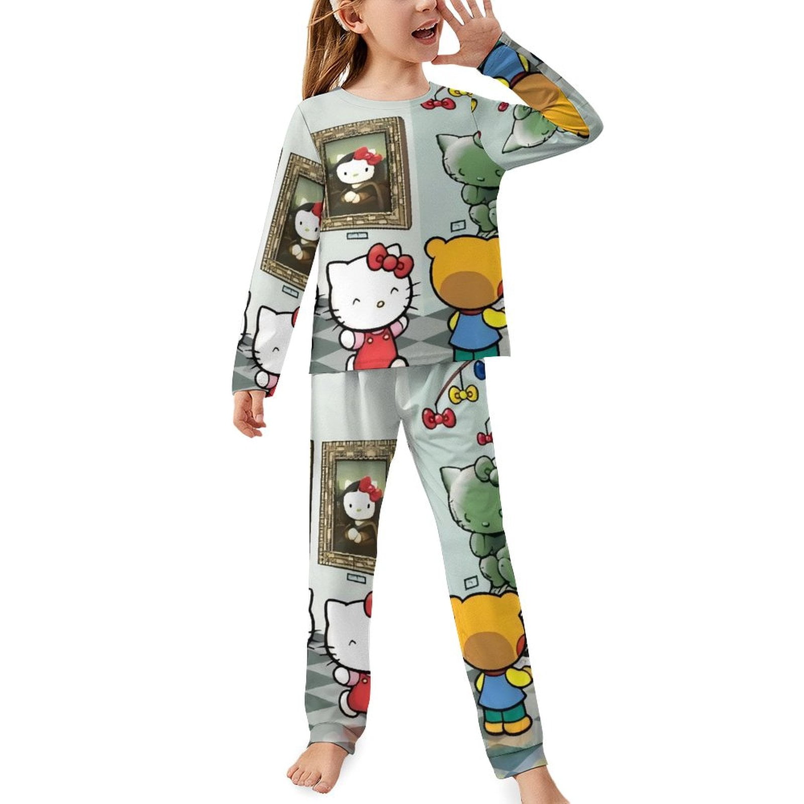 Hello Kitty Pajamas Set for Gils Kids Cute PJ Sets Hello Kitty Merch ...