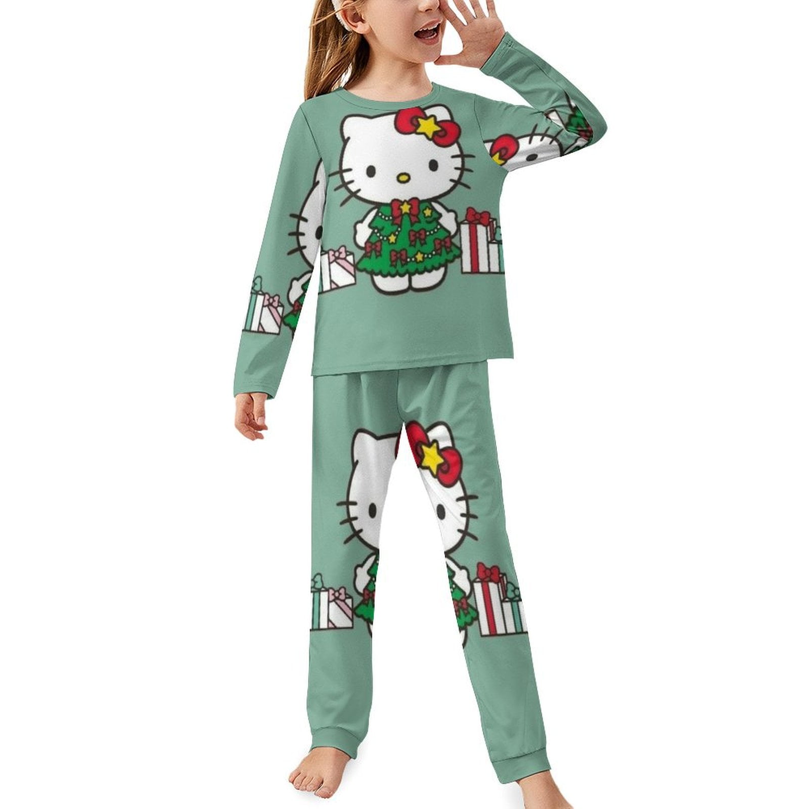 Hello Kitty Pajamas Set for Gils Kids Cute PJ Sets Hello Kitty Merch ...