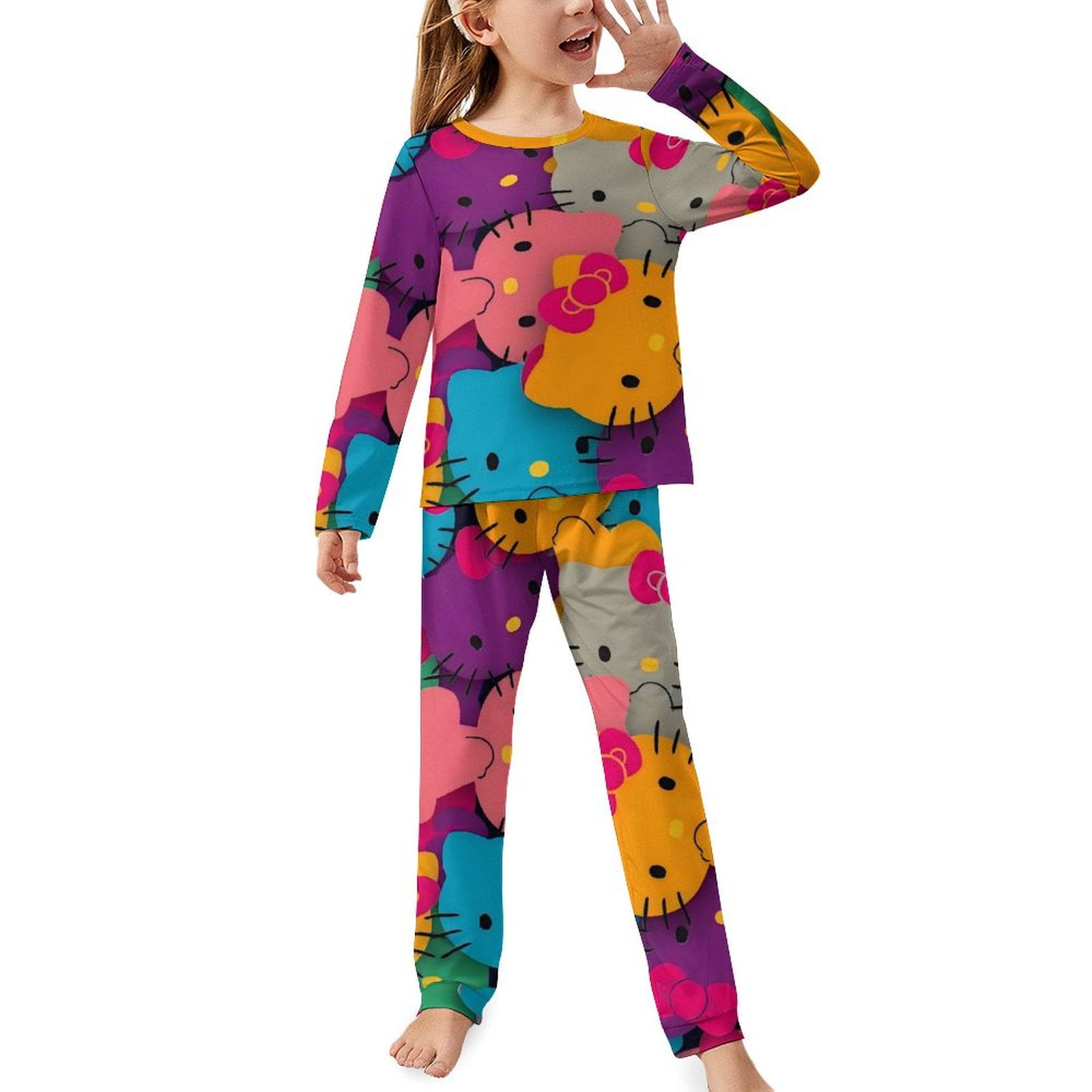 Hello Kitty Pajamas Set for Gils Kids Cute PJ Sets Hello Kitty Merch ...