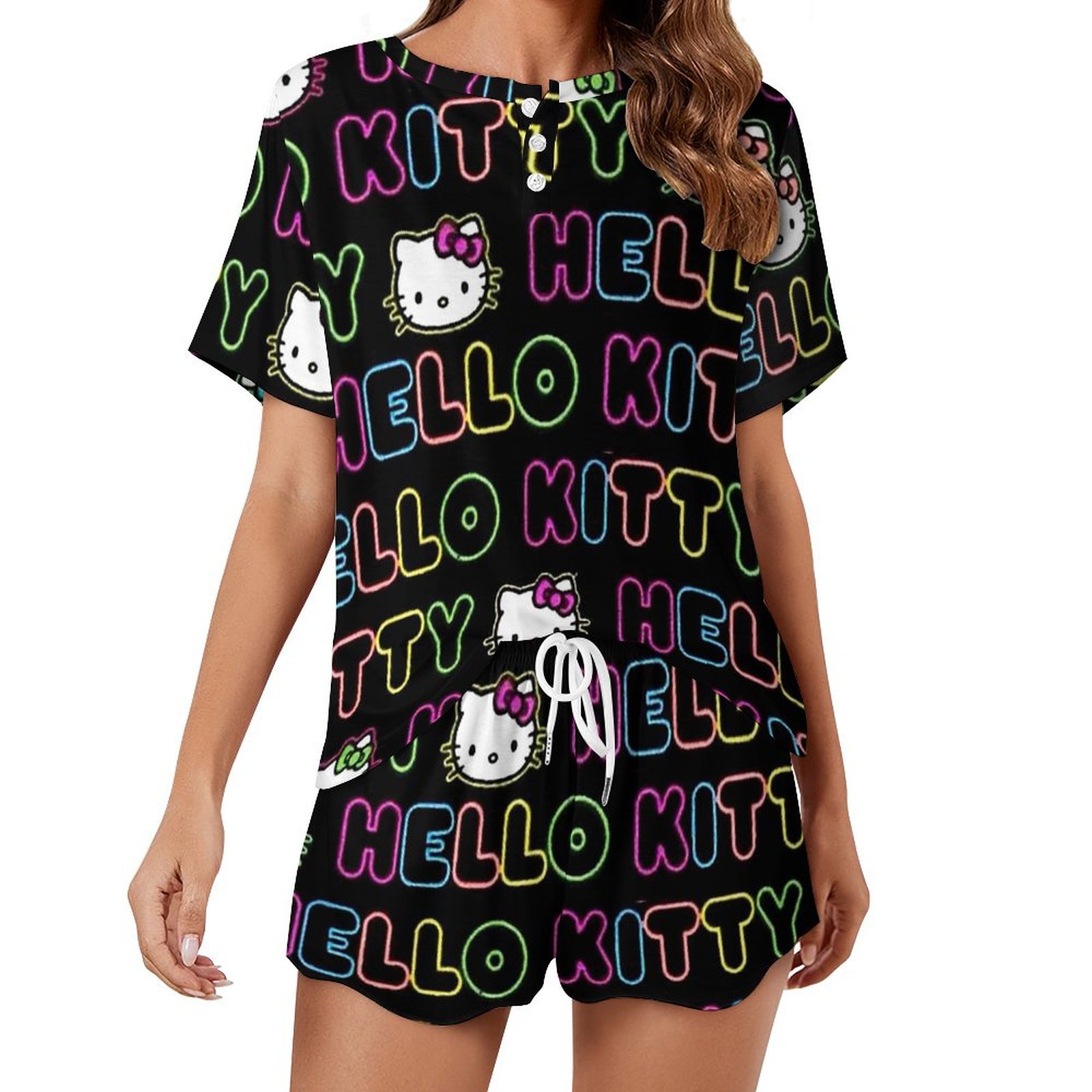 Hello Kitty Pajamas for Women Short Sleeve Pajamas Set Hello Kitty ...