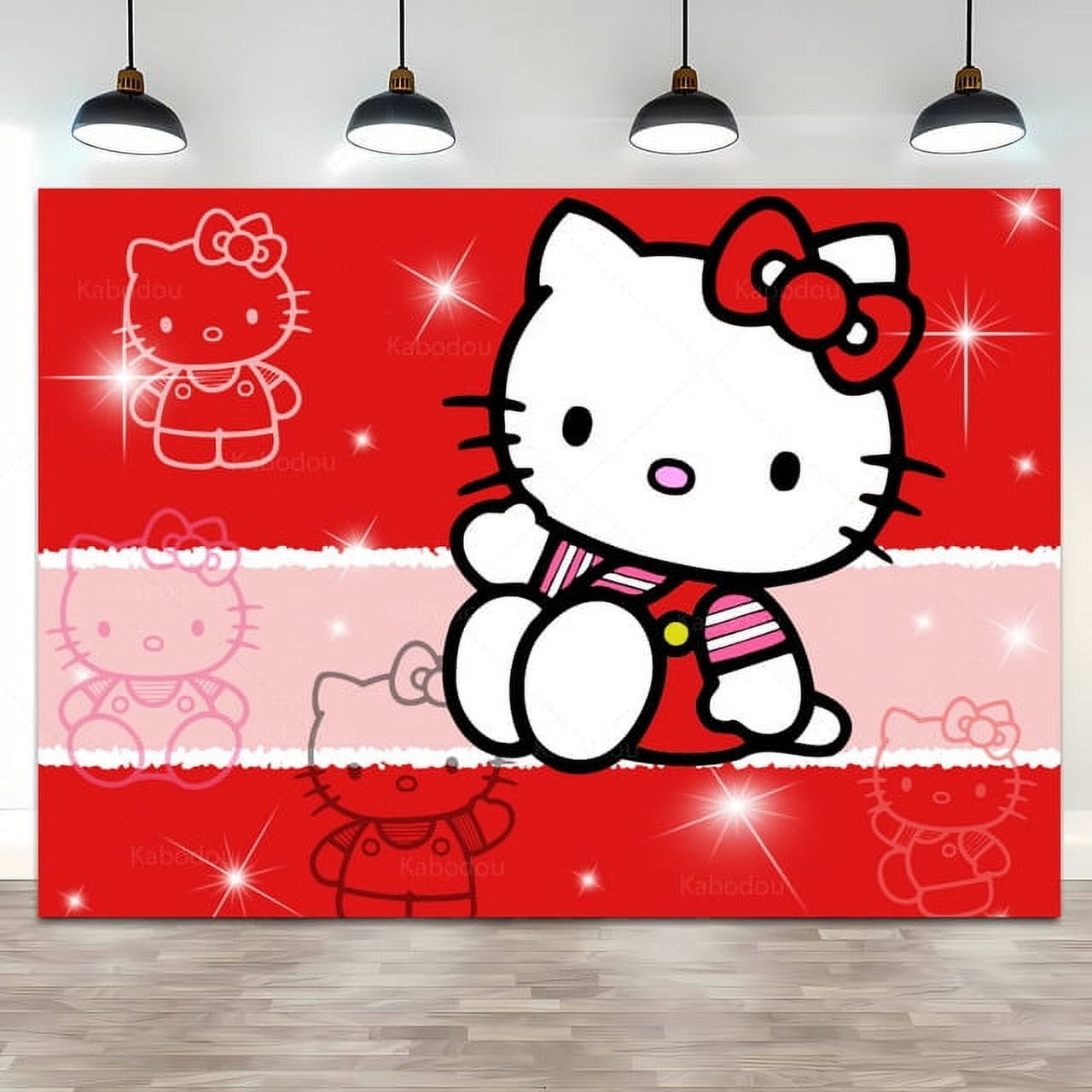 Hello Kitty Party Backdrop Cute Girl Birthday Background Photography ...