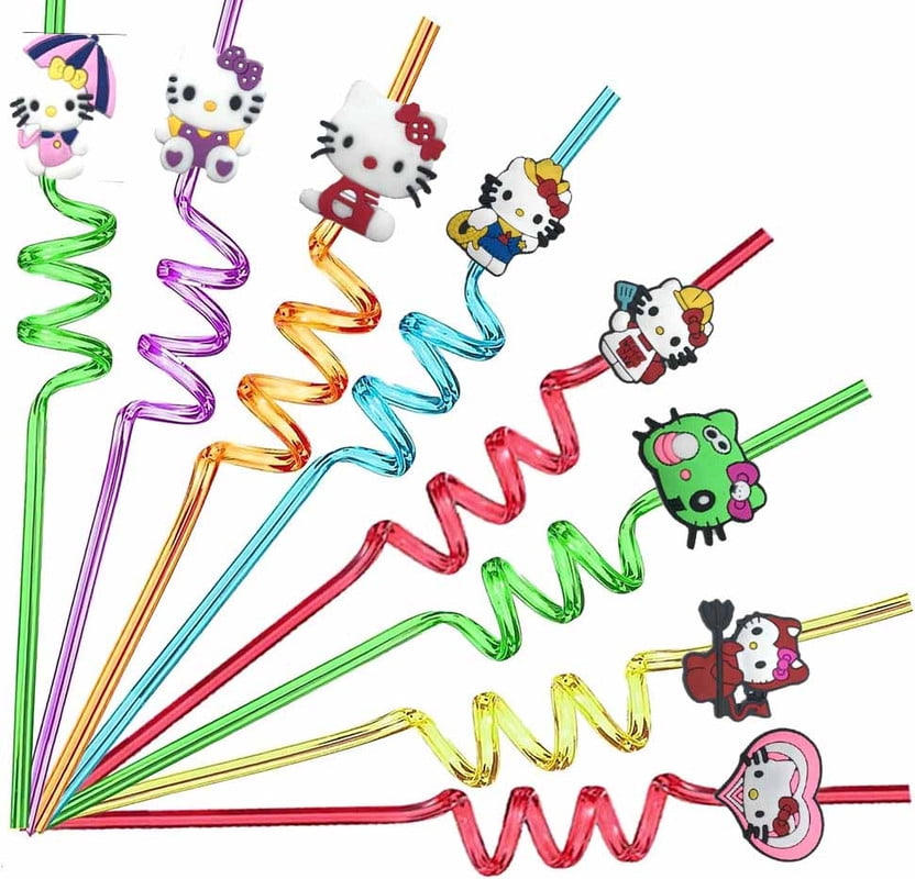 Hello Kitty Party Favors Drinking Straws Reusable Plastic Beverages ...
